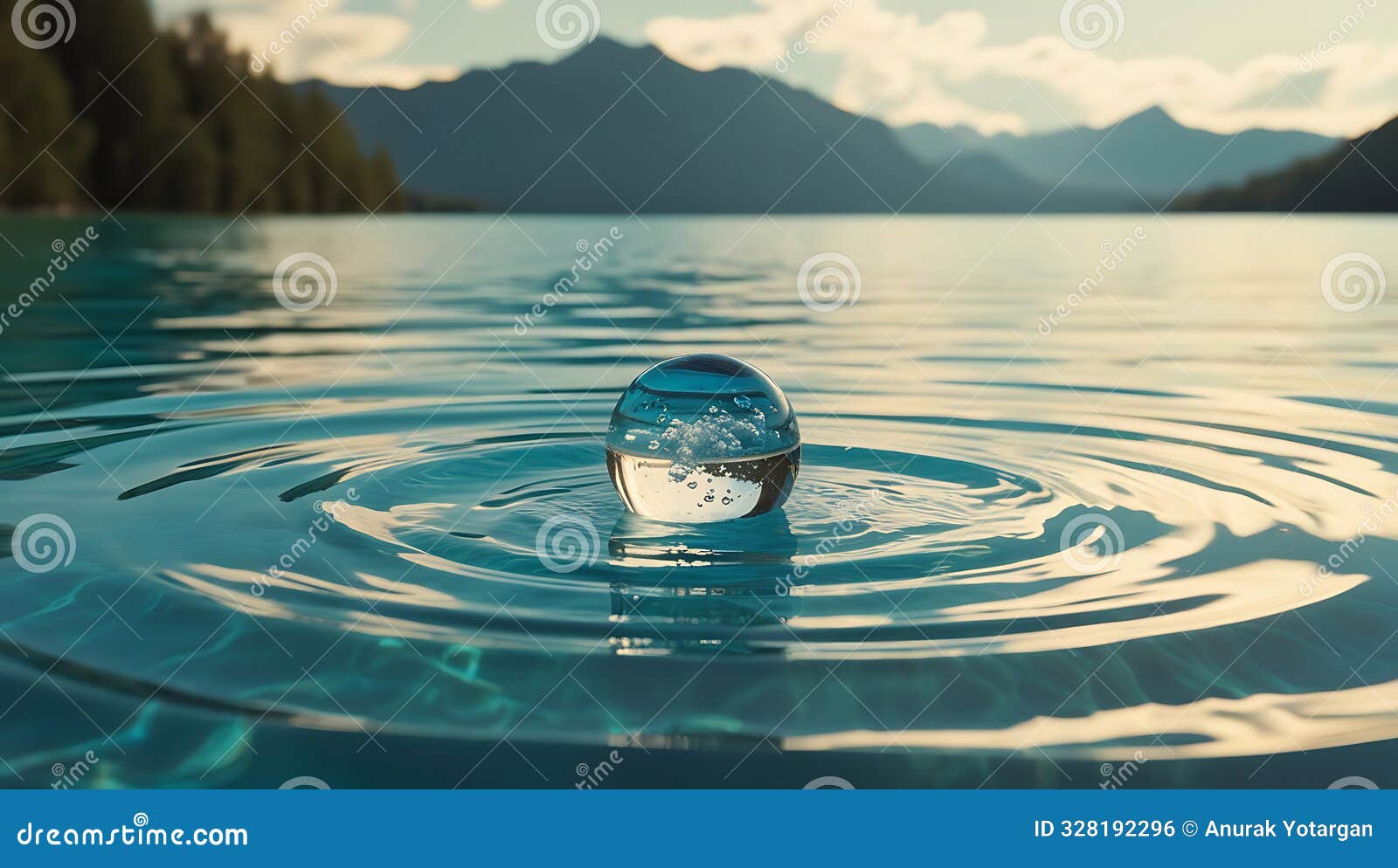 Single Drop of Water Hitting a Larger Body of Water Stock Photo - Image ...