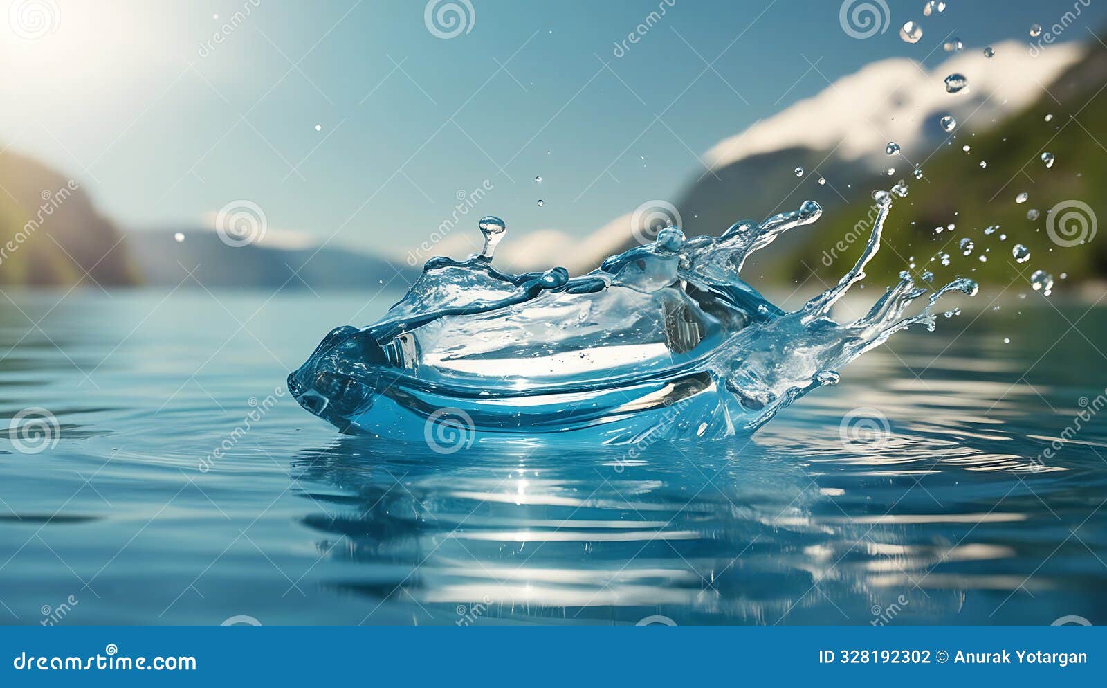 Single Drop of Water Hitting a Larger Body of Water Stock Photo - Image ...
