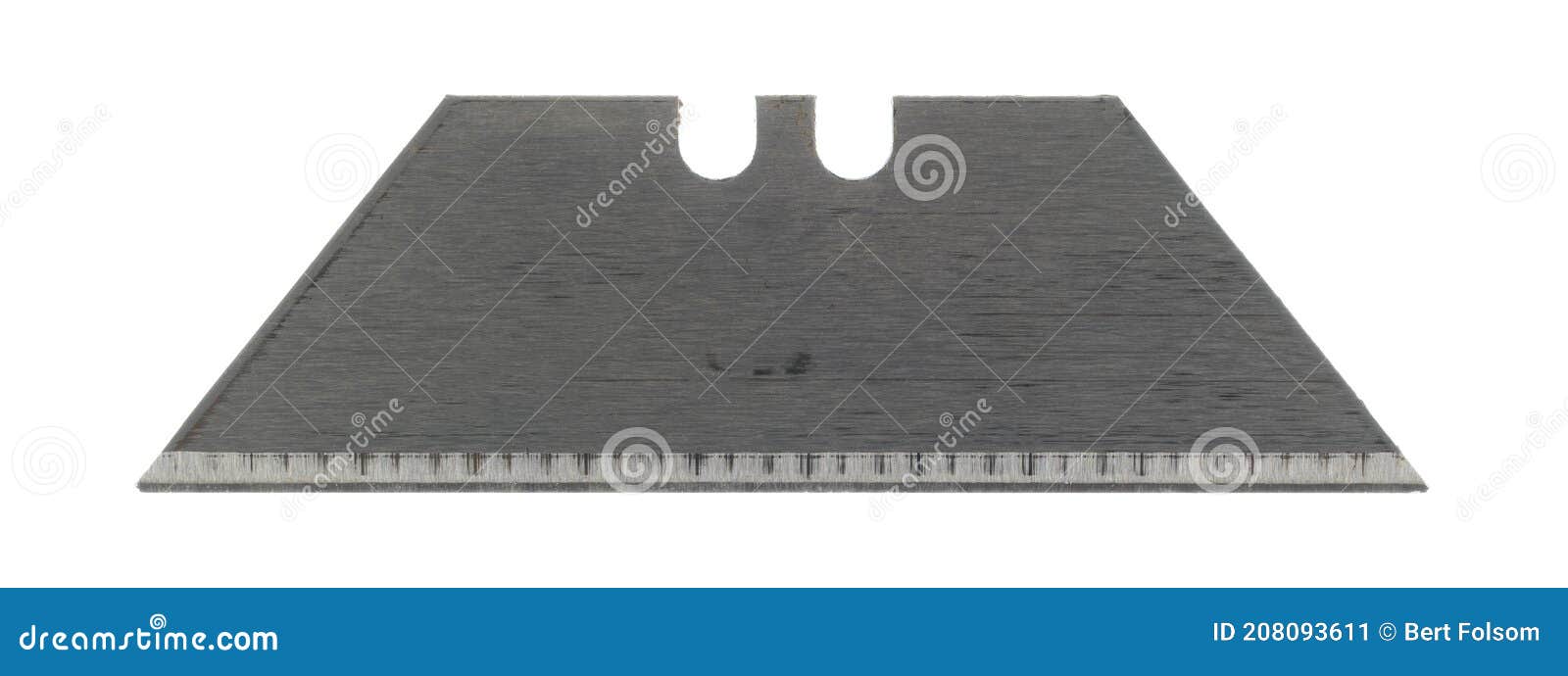 Single Drywall Razor Blade Isolated on a White Background Top View ...