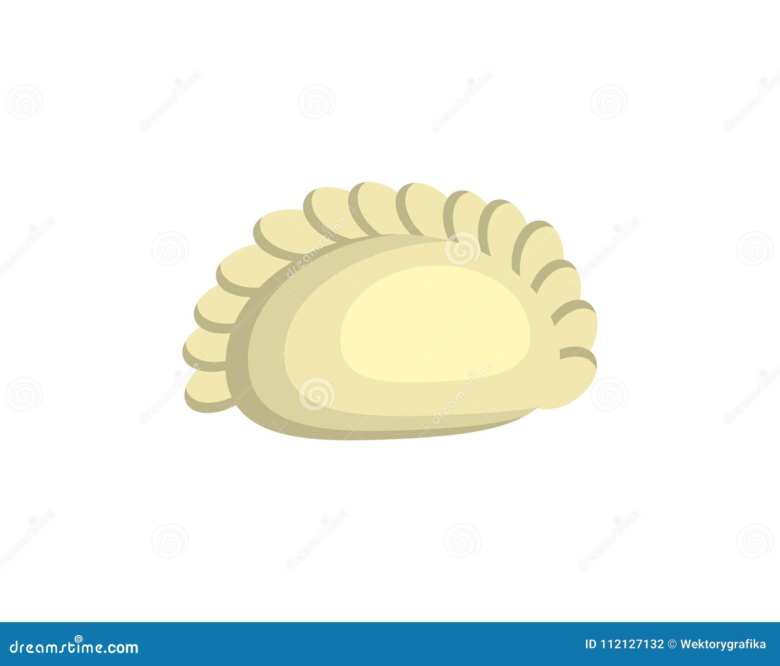 Single Dumpling Cartoon Design Isolated on White Background Stock ...