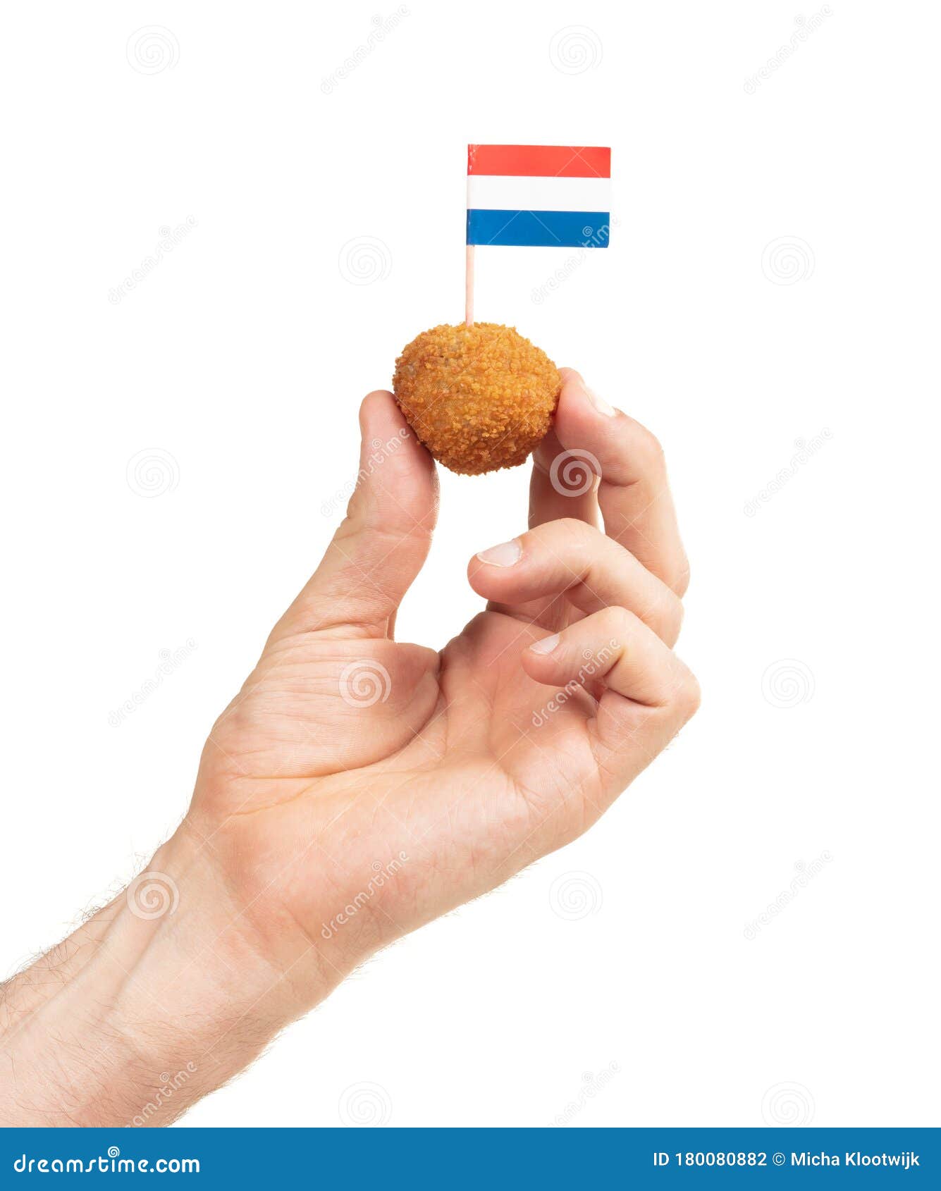 Single Dutch Traditional Snack Bitterbal in a Hand Stock Photo - Image ...