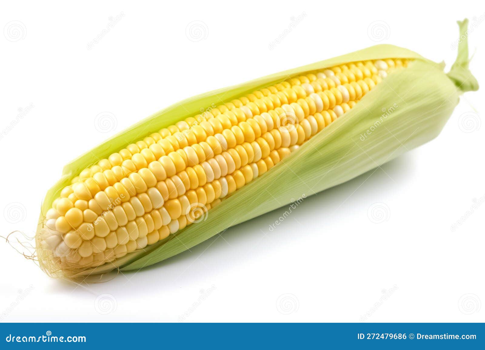 Single Ear of Corn Isolated on White Background. Corncobs or Corn Ears ...