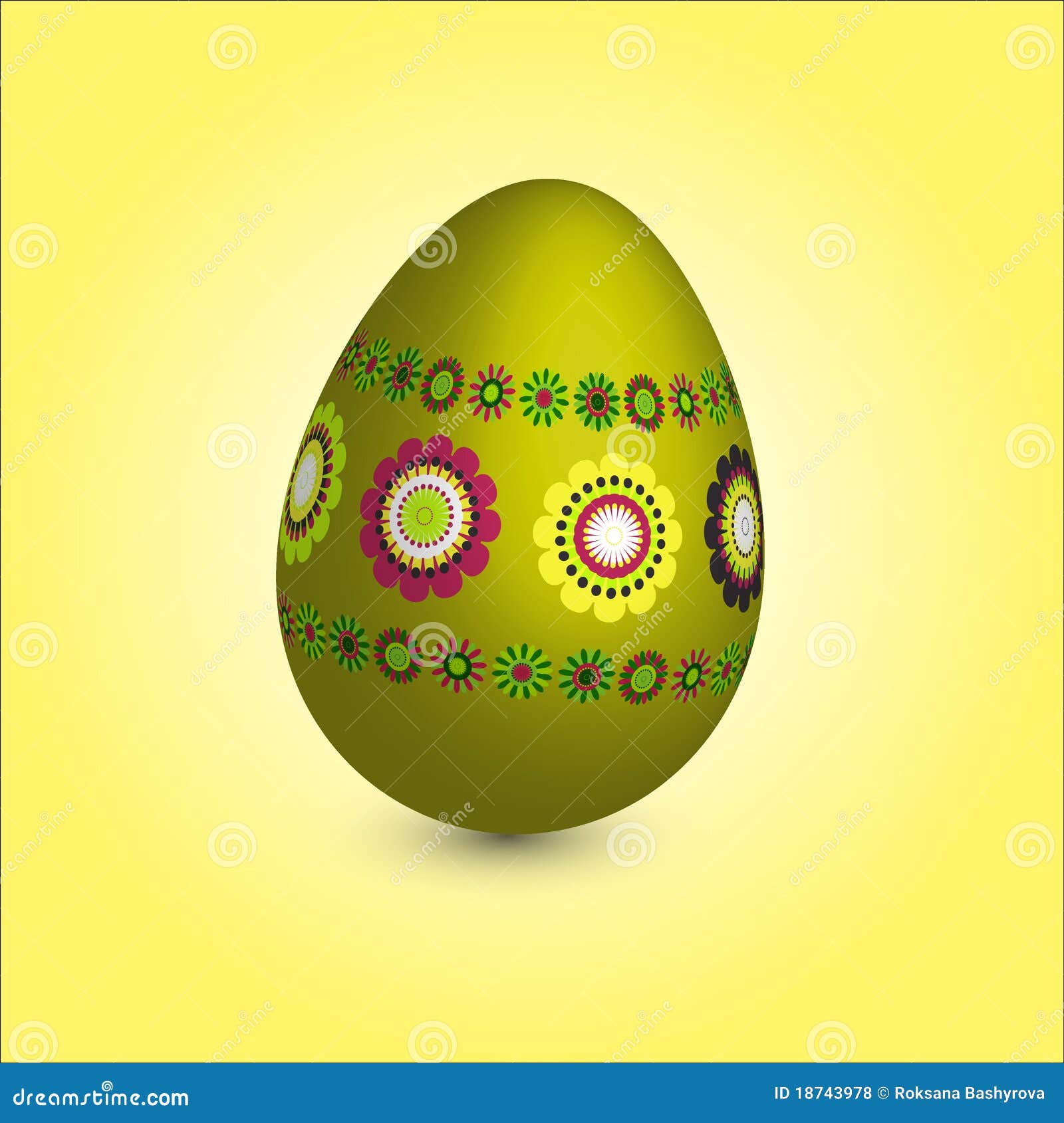 Single Easter Egg with Floral Ornament Stock Vector - Illustration of ...