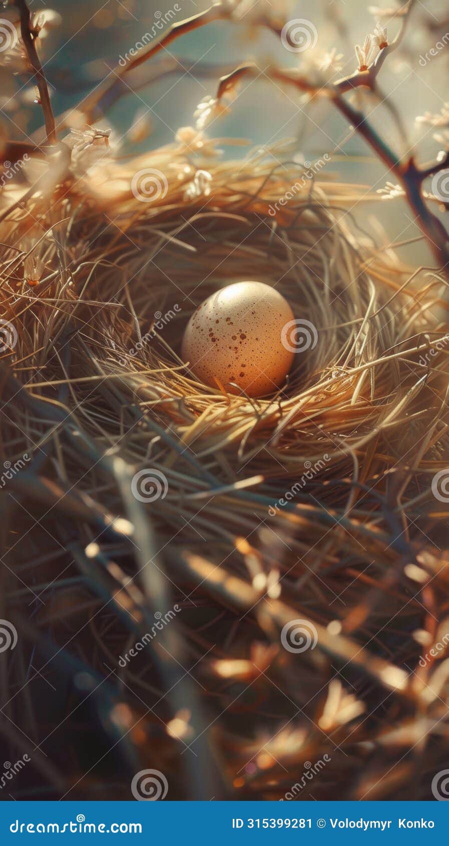 Single Egg Nestled in a Warm Nest Stock Image - Image of cozy ...