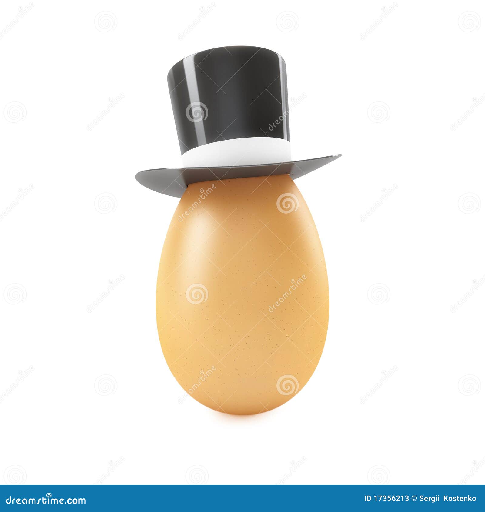 Single Egg Wearing a Cylinder Black Hat Stock Image - Image of chicken ...