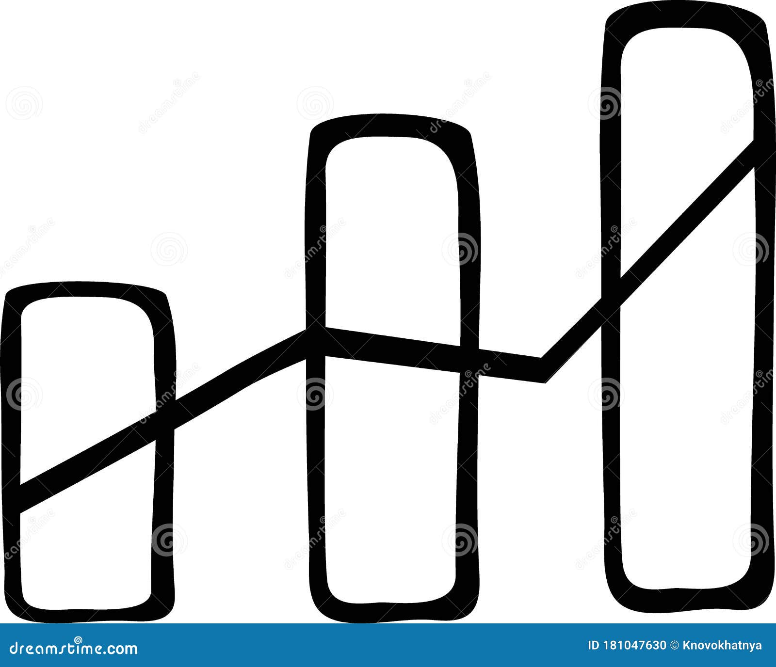 Single Element Bar Graph of Doodle Business Set. Hand Drawn Vector ...