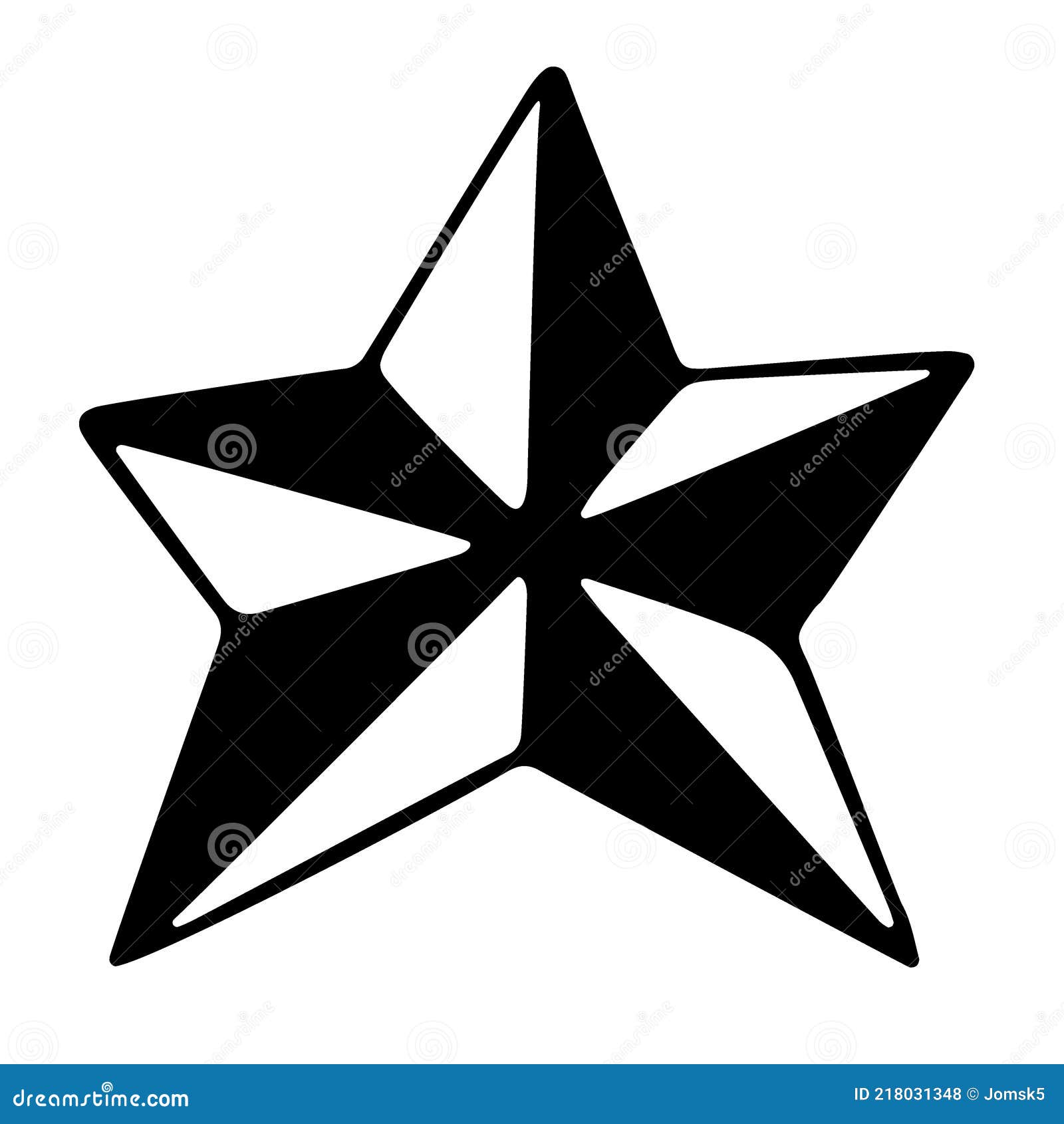 Single Element Diamond. Draw Illustration In Black And White ...