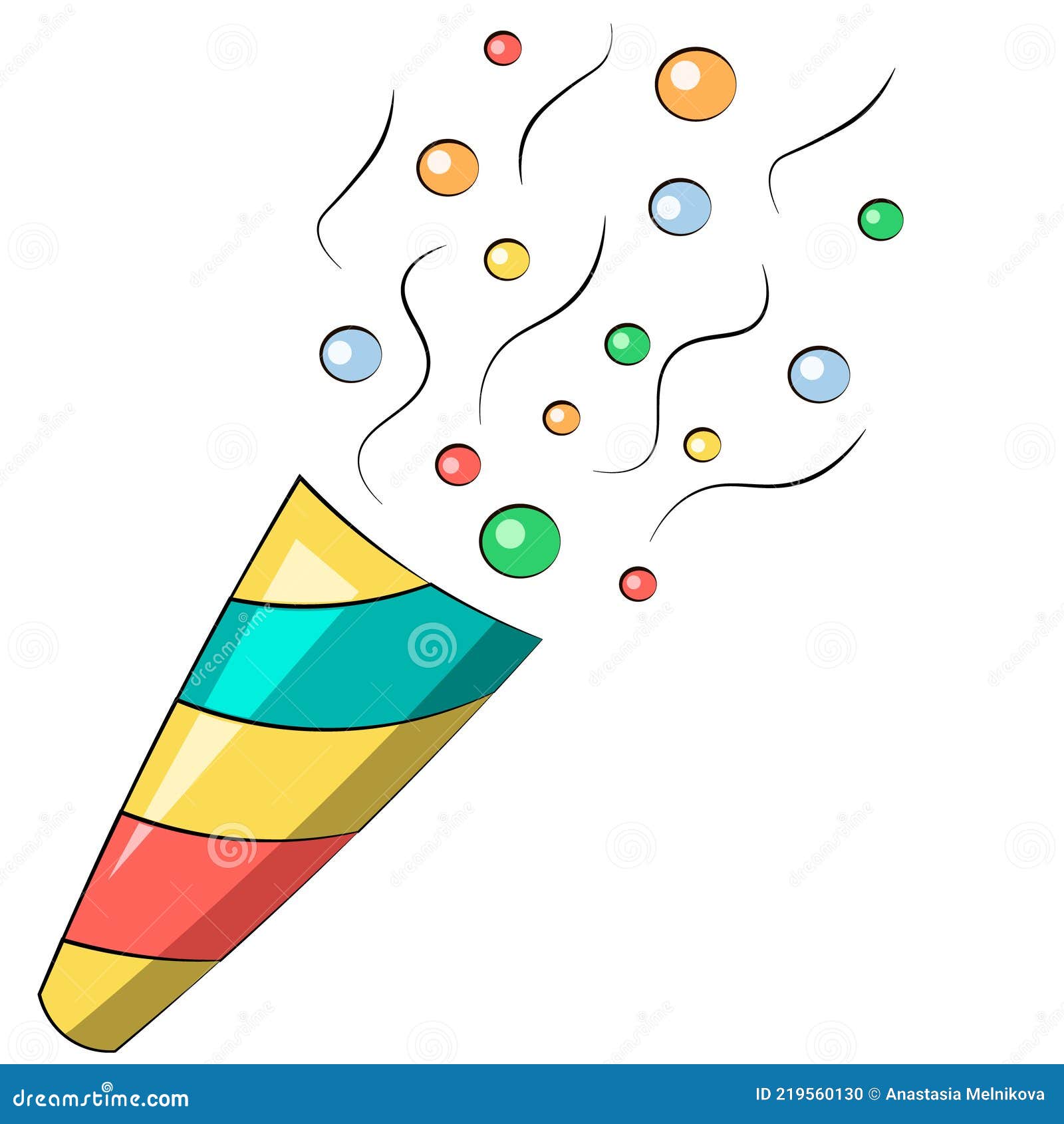 Single Element Party Cracker. Draw Illustration in Color Stock Vector ...