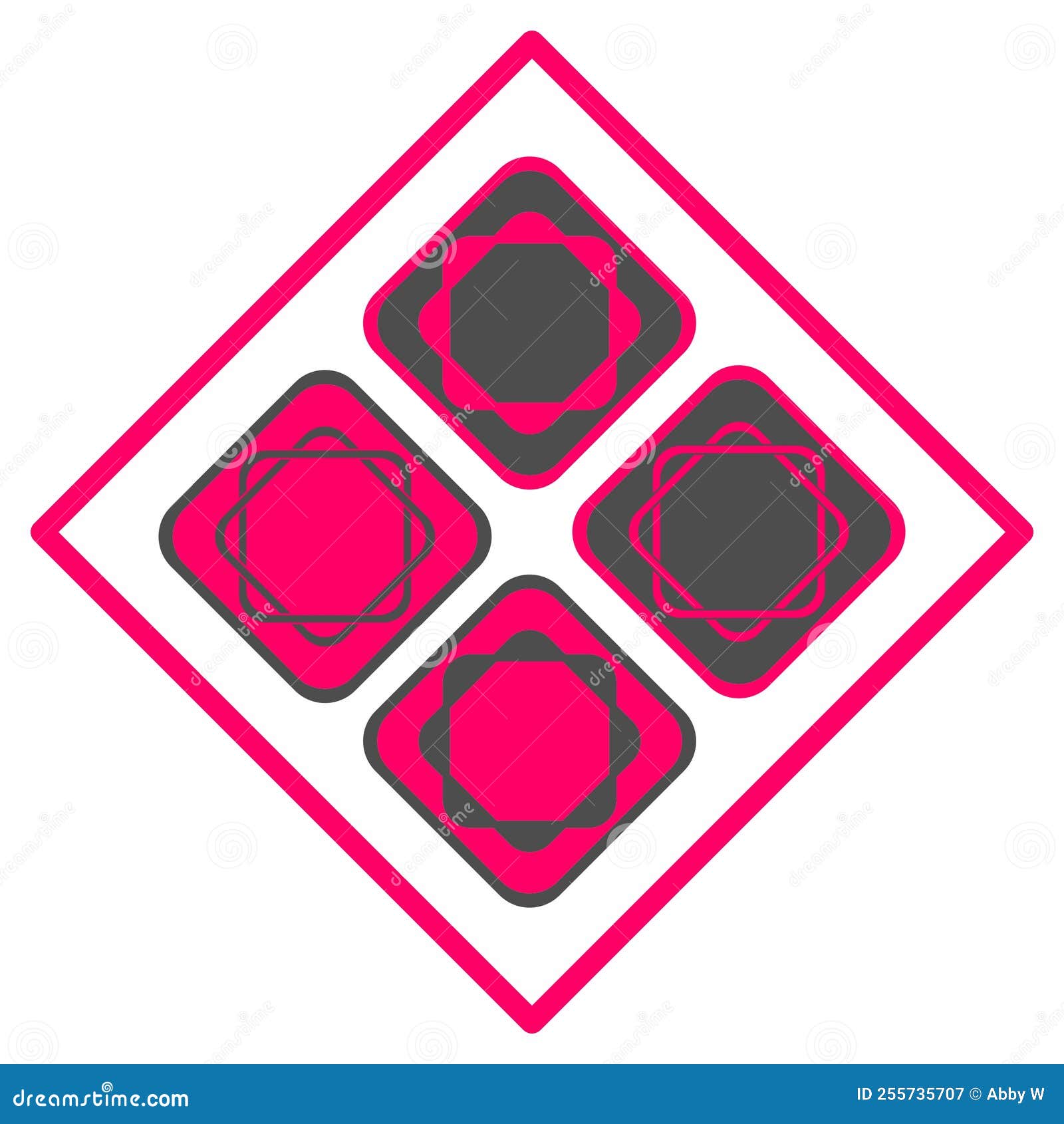 Single Element for a Pattern. Four Decorative Diamonds within a Diamond ...