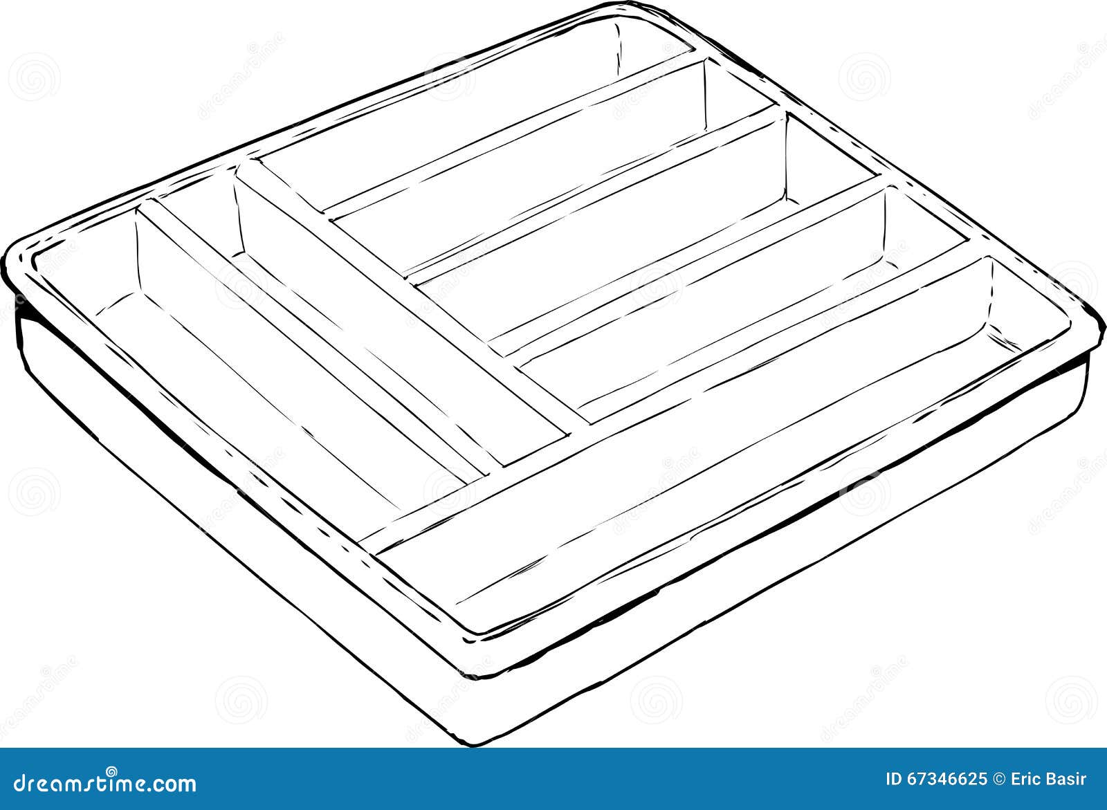 Single Empty Cutlery Tray Outline Stock Illustration - Illustration of ...