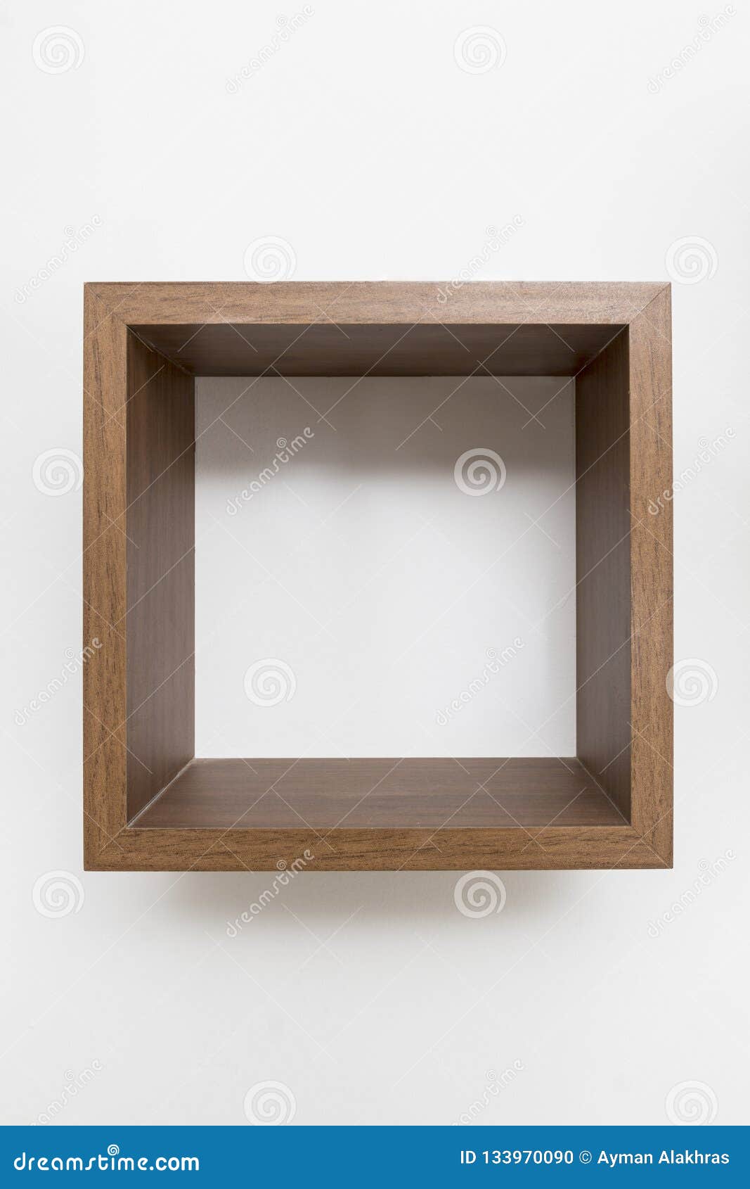 Single Empty Square Shape Shelf on White Stock Photo - Image of ...