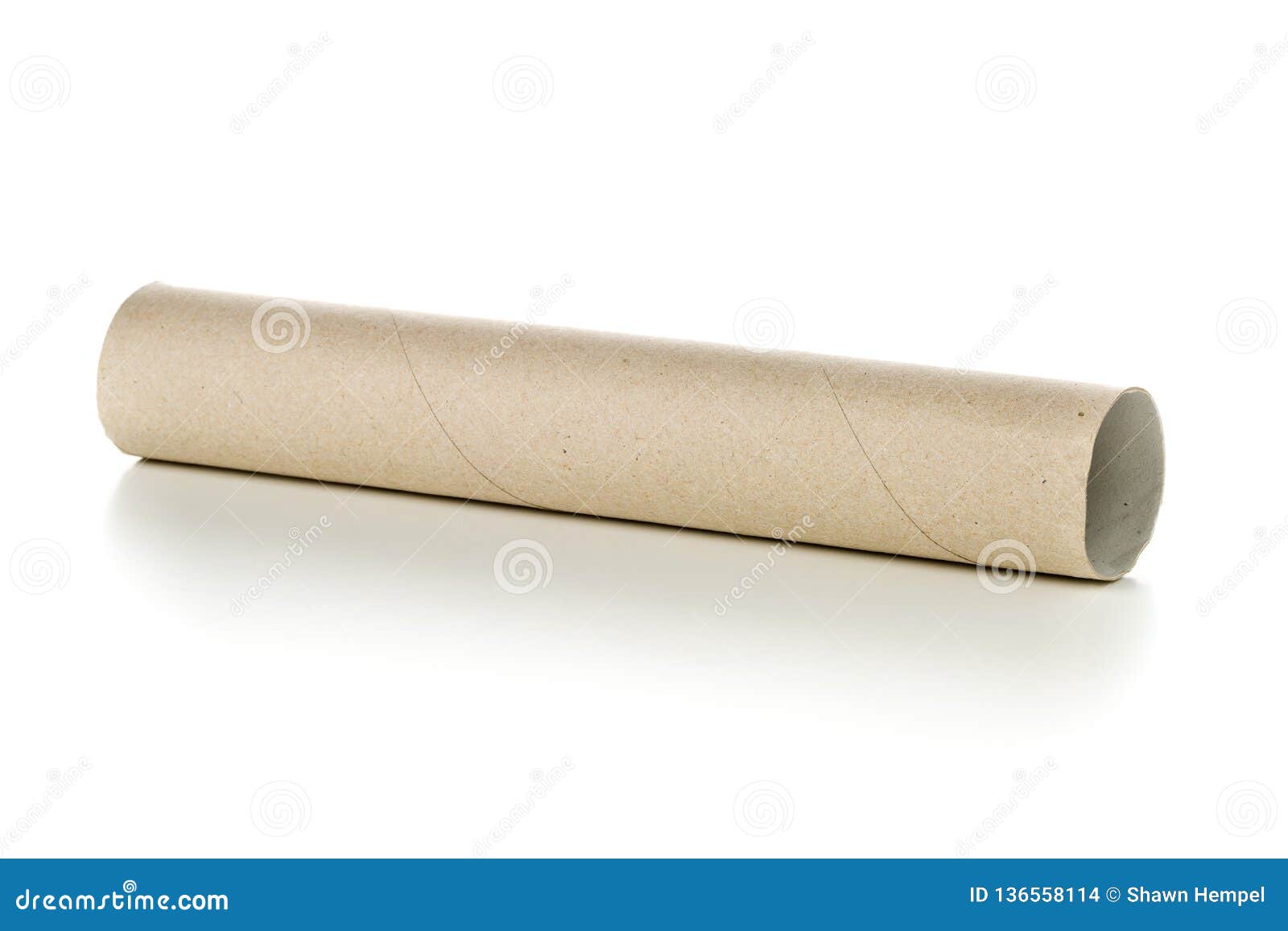 Single, Empty, Used, Brown Cardboard Roll Tube Over White Stock Photo ...