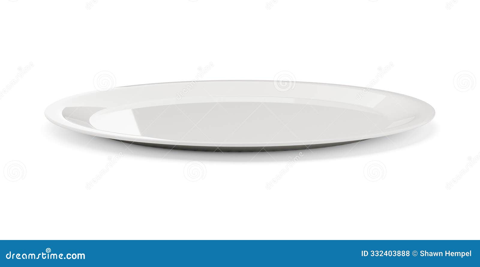 Single Empty White Porcelain or Ceramic Plate Side View on White ...