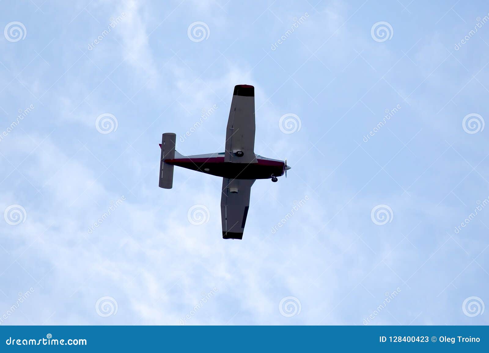 Single-engine Light Aircraft Flying in the Sky Stock Image - Image of ...