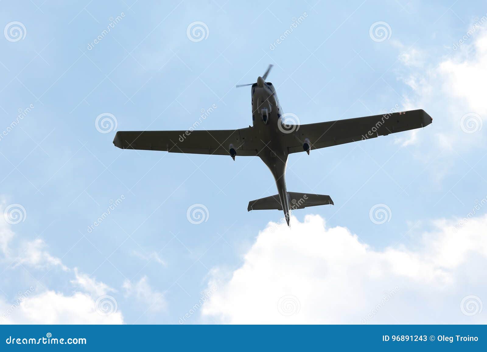 Single-engine Light Aircraft Flying in the Sky Stock Image - Image of ...