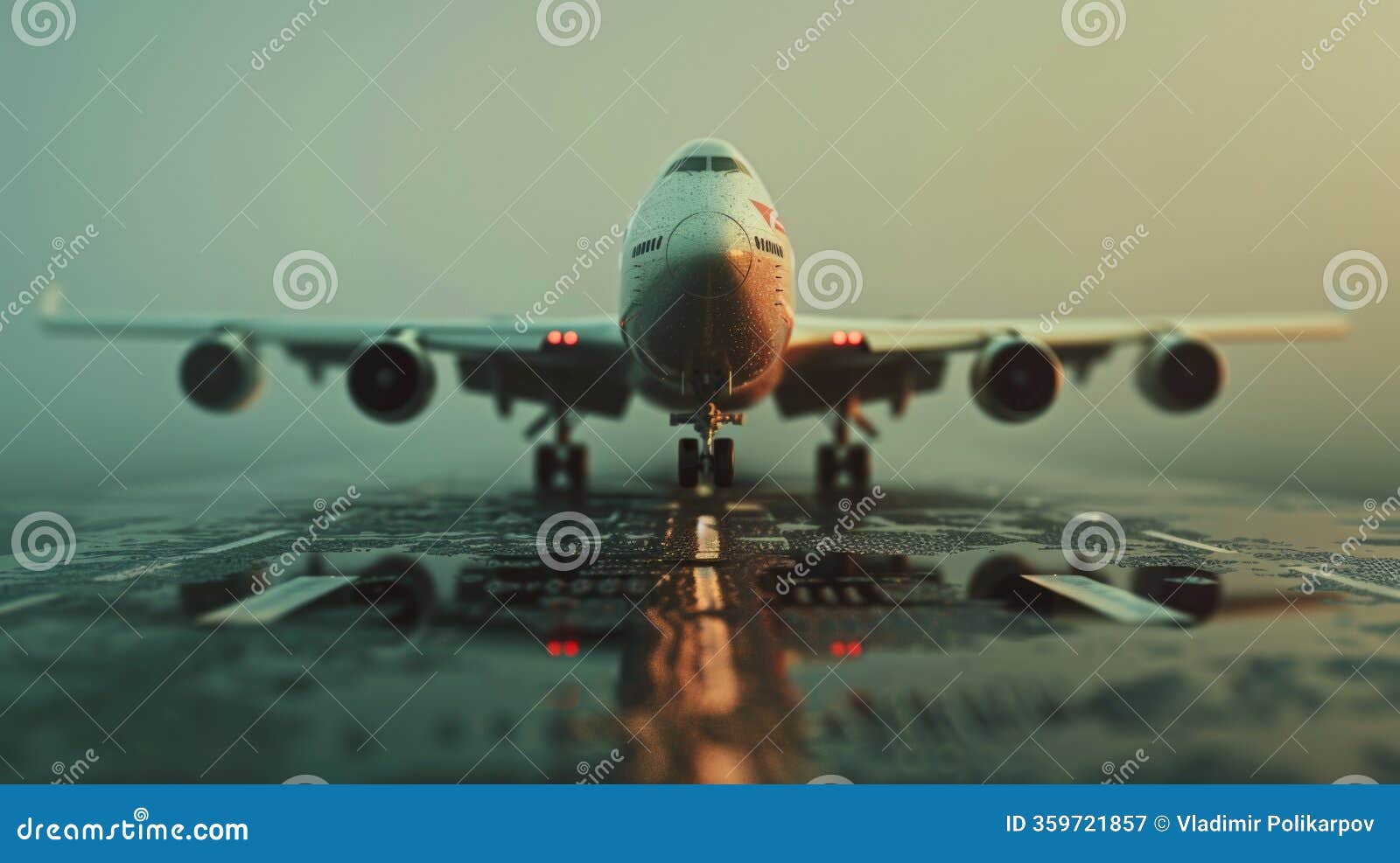 A Single-engine Plane is Parked on a Runway, Ready for Takeoff or ...