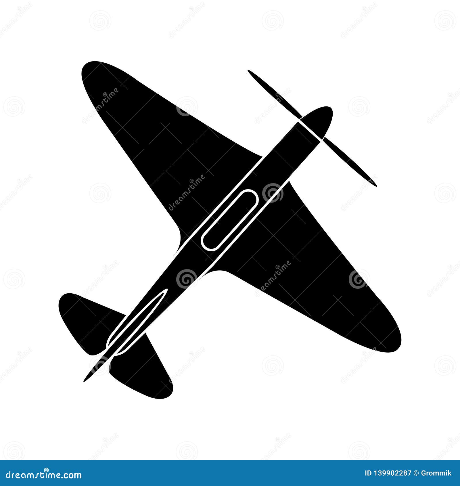 Single-engine Propeller Aircraft, Simple Pattern Stock Vector ...