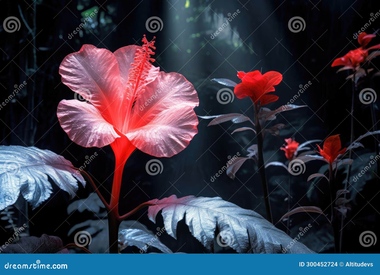 A Single Exotic Jungle Flower Under Infrared Light Stock Photo - Image ...