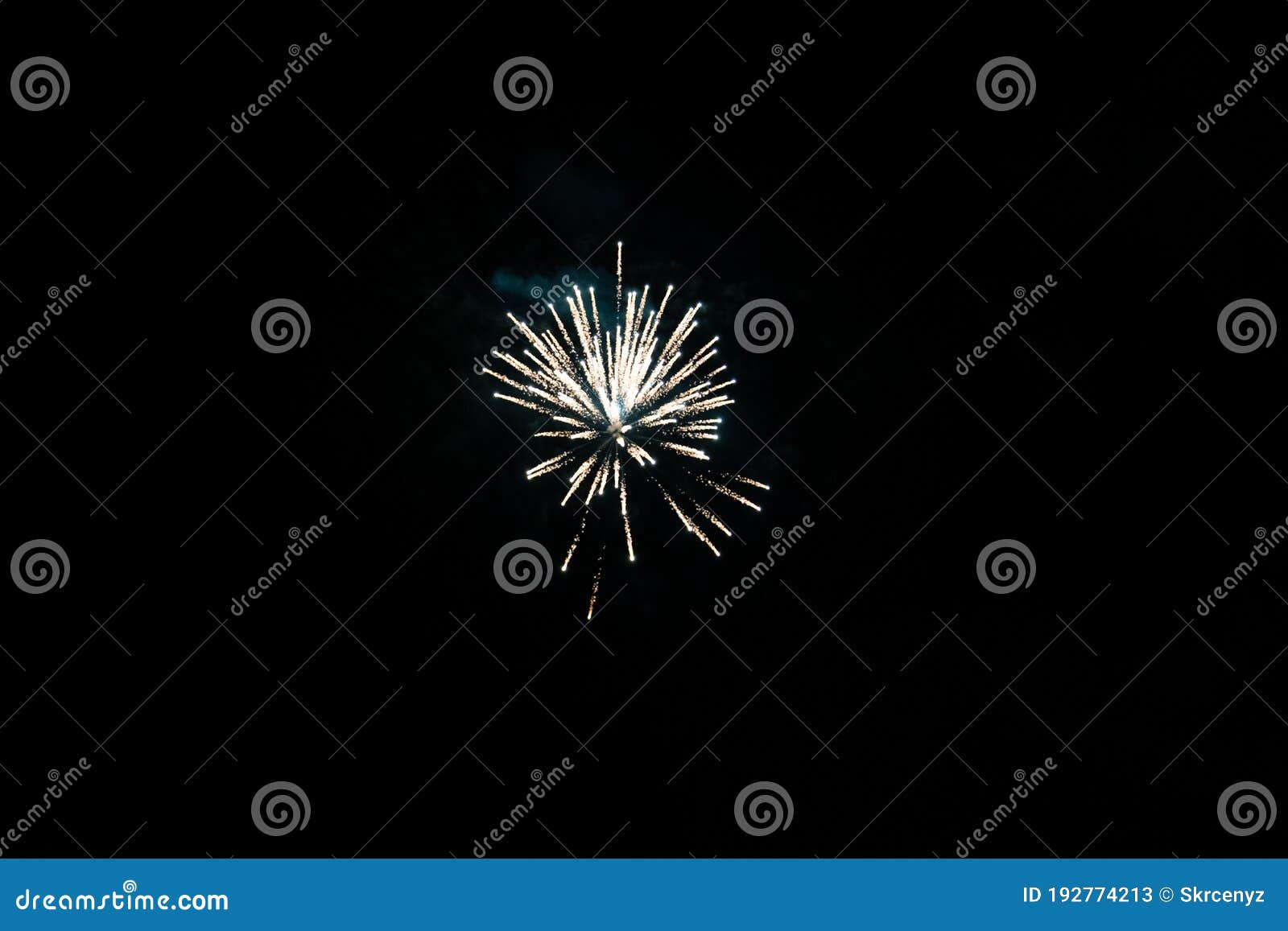 Single Explosion of One Firework in the Distance Stock Image - Image of ...