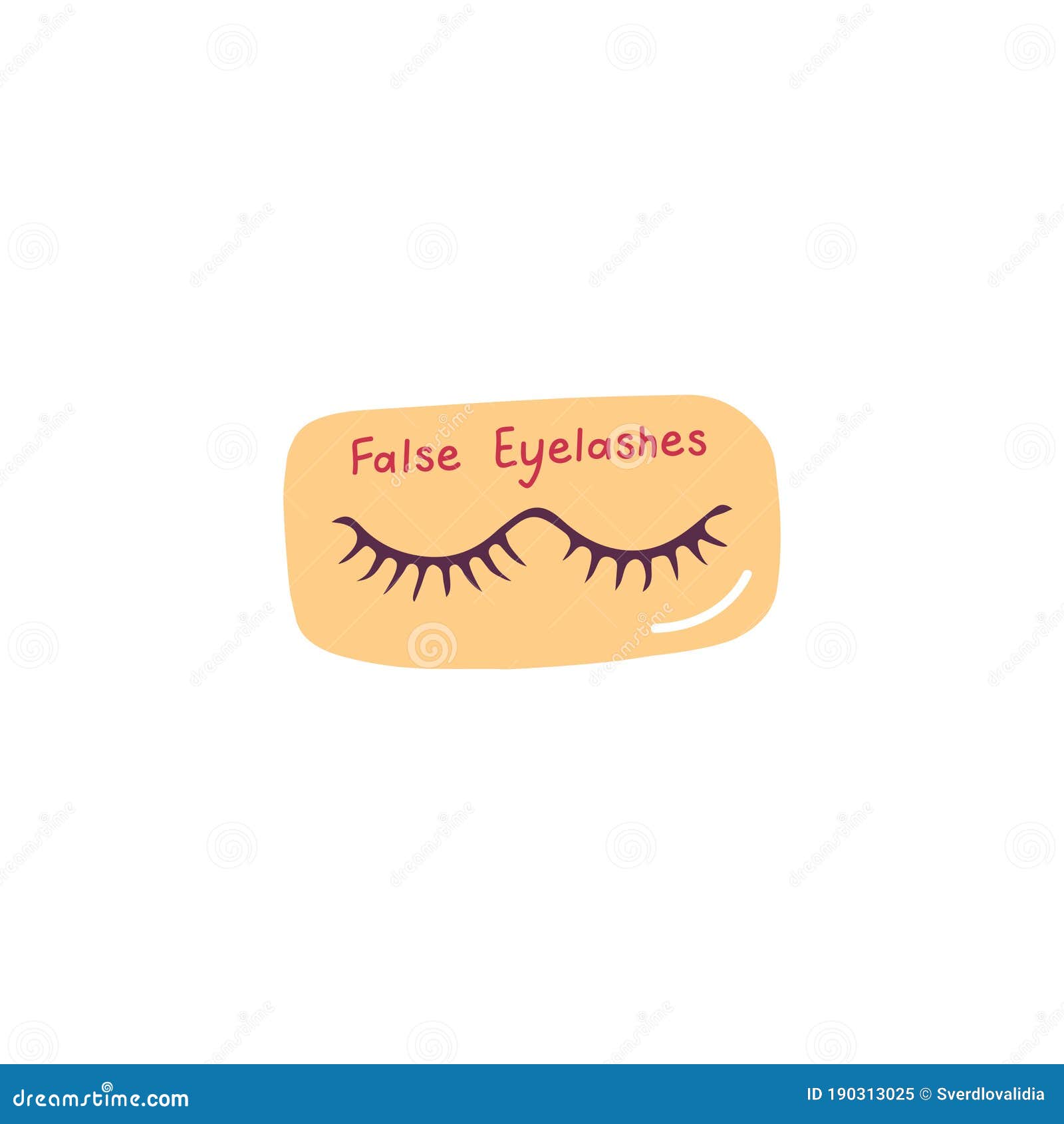 Single False Eye Lashes Icon. Eyelashes Vector Sketch Illustration for ...