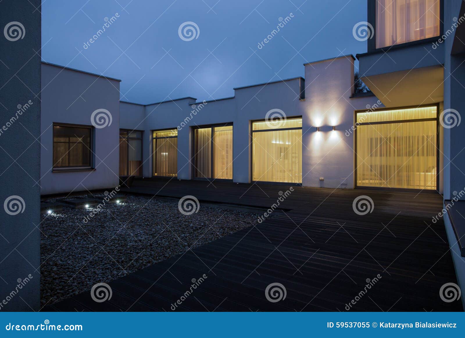 Single Family House at Night Stock Image - Image of development, estate ...
