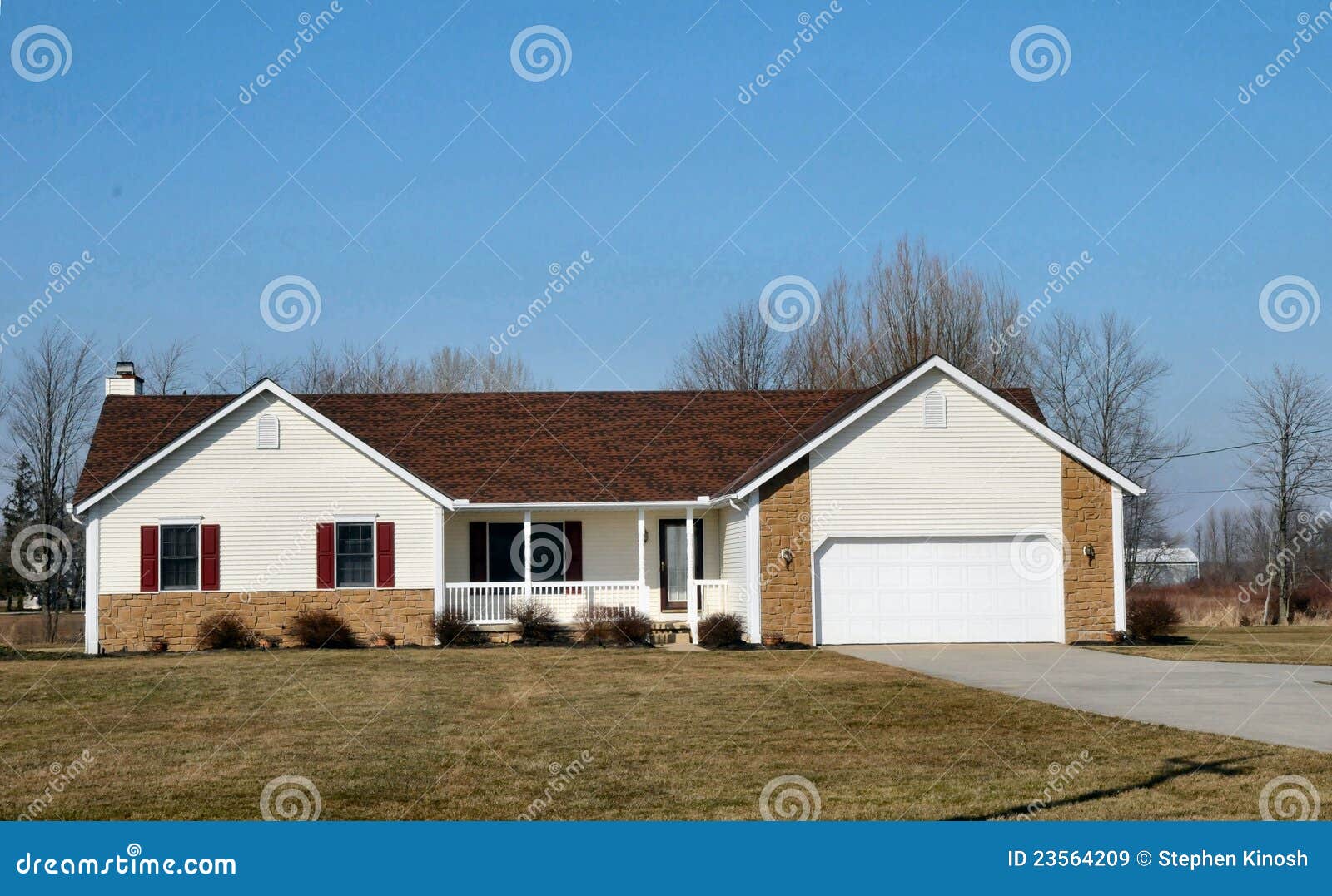 Single Family Ranch stock image. Image of residence, mortgage - 23564209