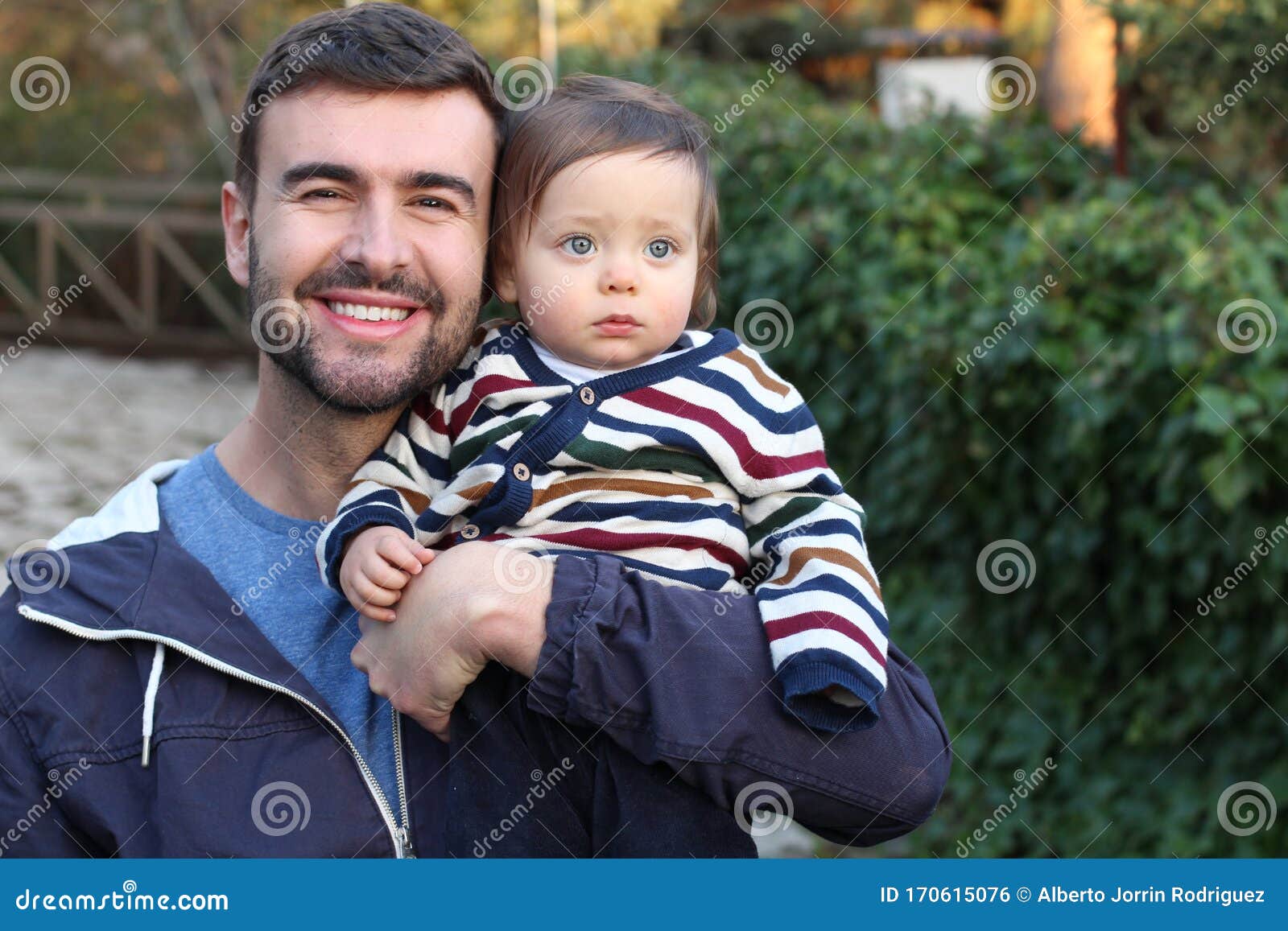 Single Father Comforting His Baby Stock Photo - Image of babysitting ...