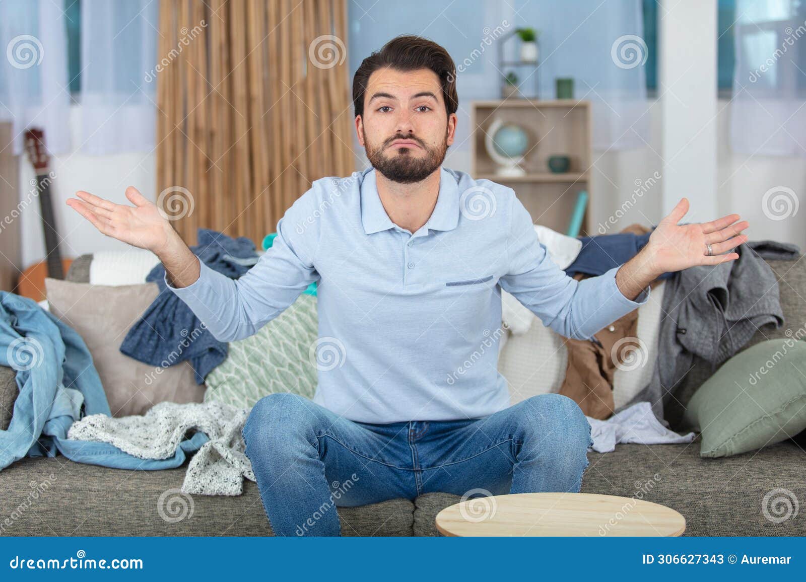 Single Father Overwhelmed with Household Chores Stock Image - Image of ...