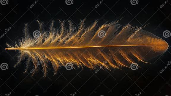 Single Feather, Revealing the Intricate Structure of Barbs Stock Image ...