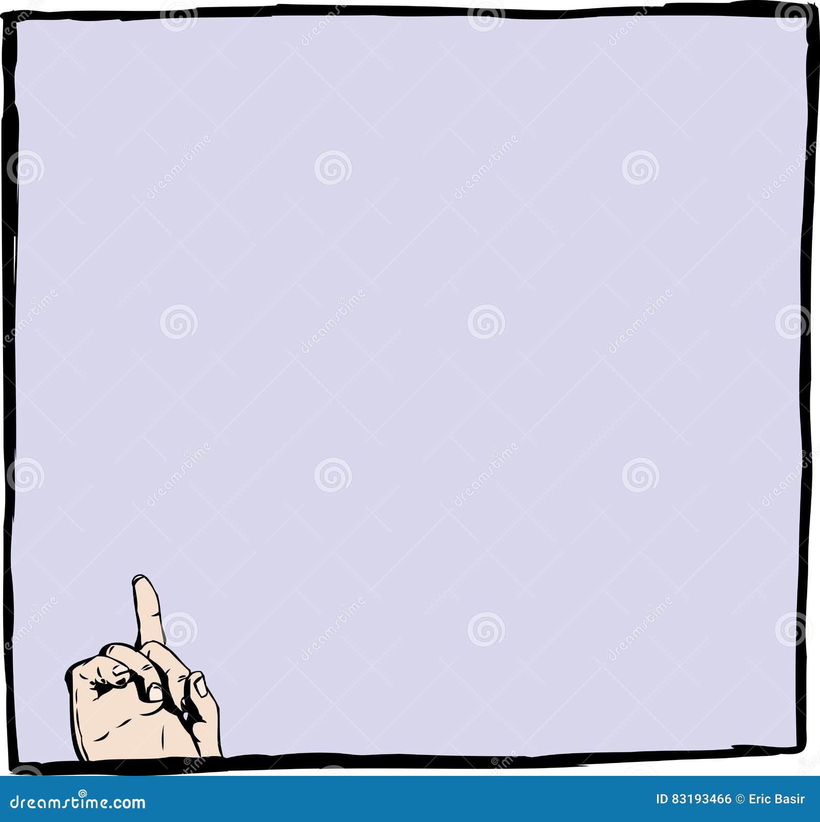 Single Finger Pointing Up in Blue Frame Stock Illustration ...