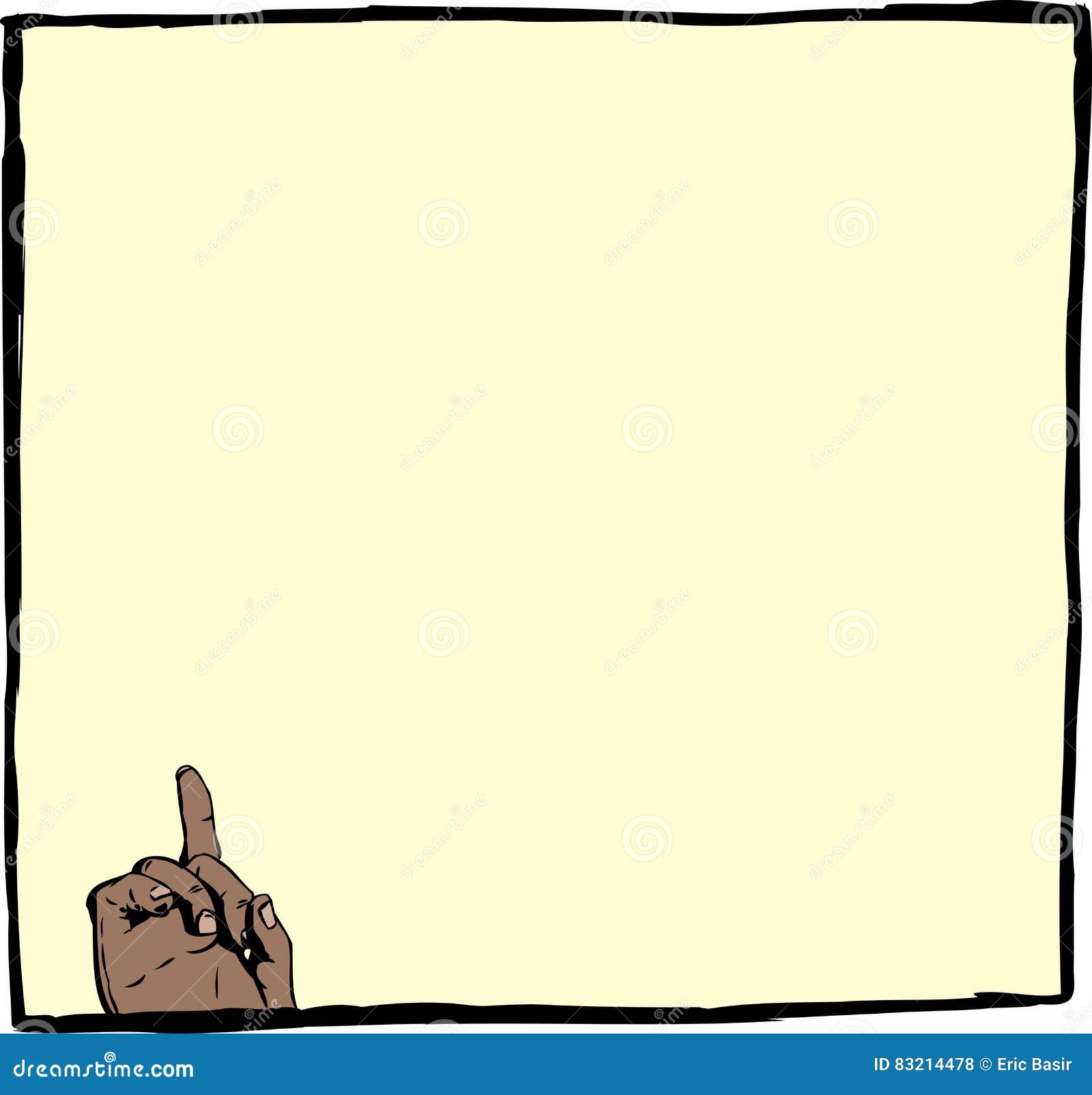 Single Finger Pointing Up in Square Yellow Frame Stock Illustration ...