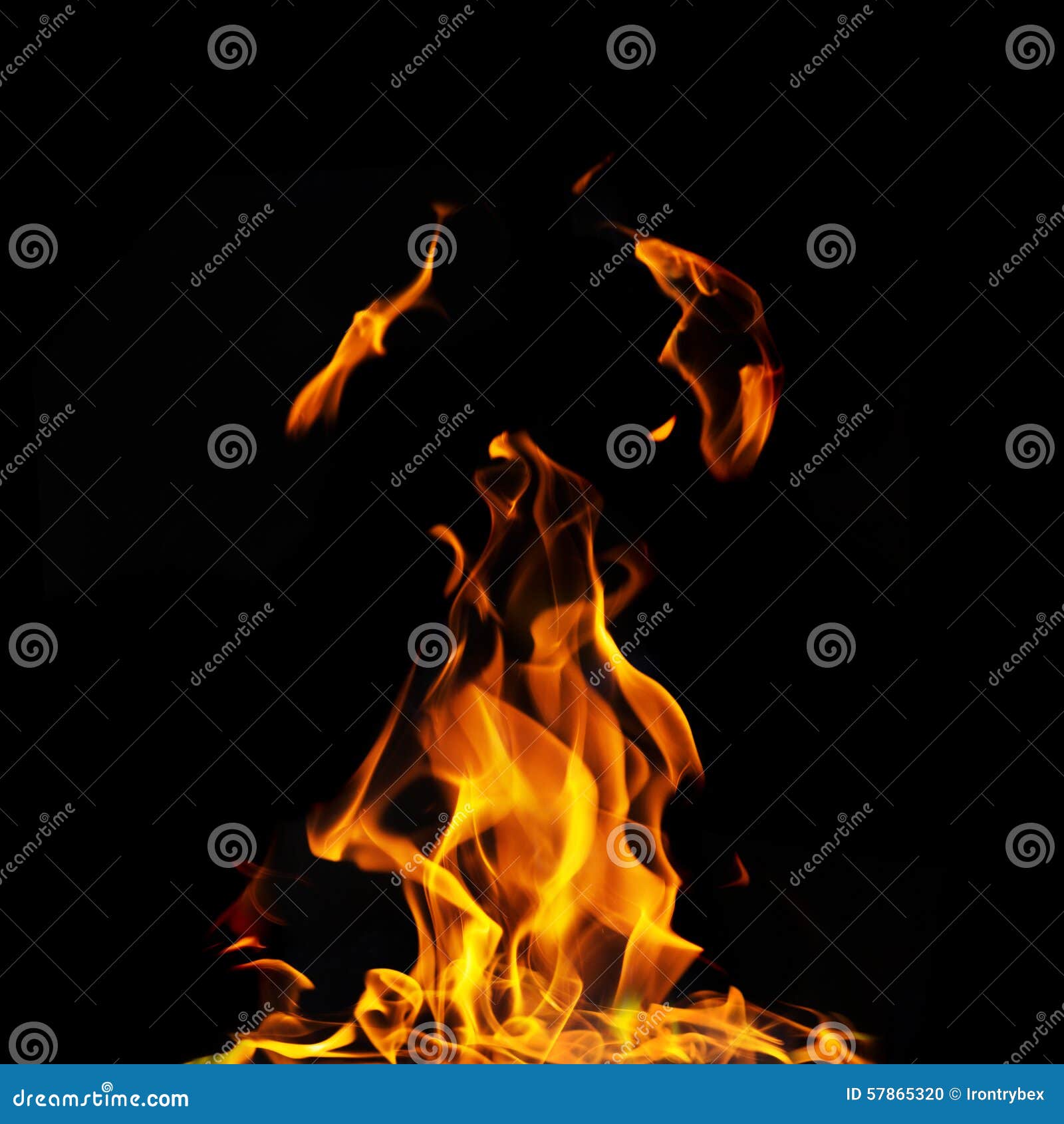 Single Fire Flame on Black Background Stock Photo - Image of banner ...