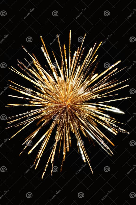 A Single Firework Explodes in the Night Sky Against a Dark Background ...