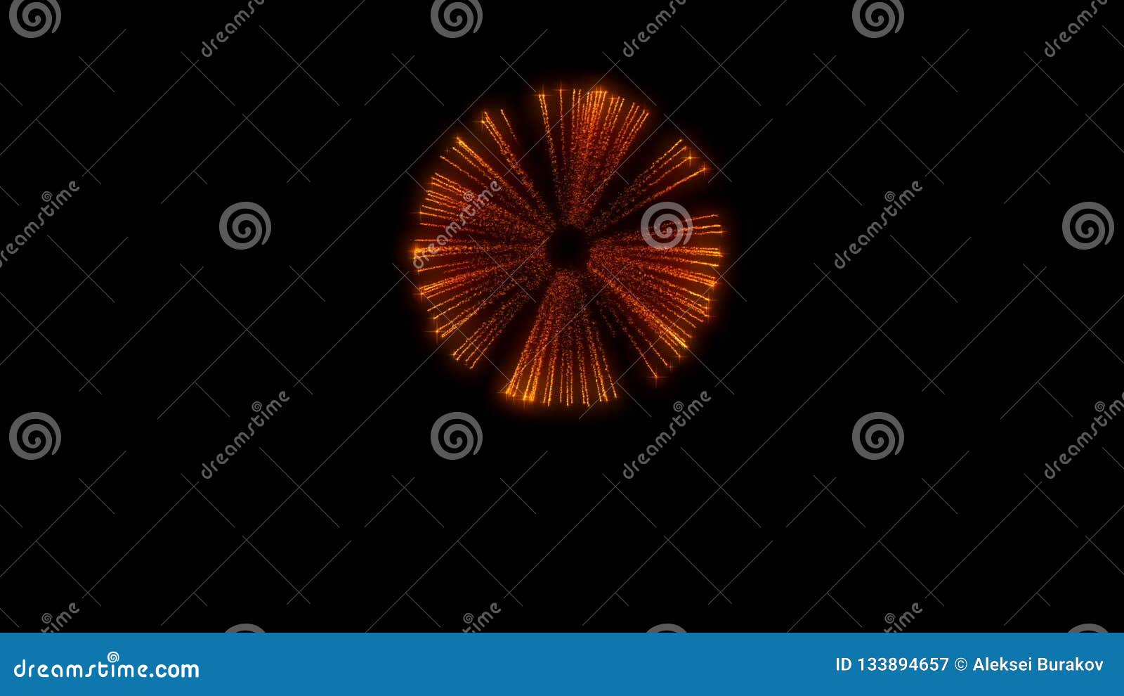 Single Firework Isolated on Black Background. 3d Animation 3d Render ...