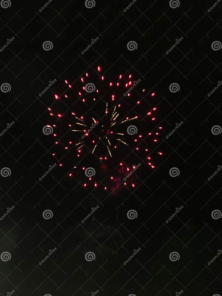 Single Fireworks Light Up the Sky with Colorful Splashes Stock Photo ...