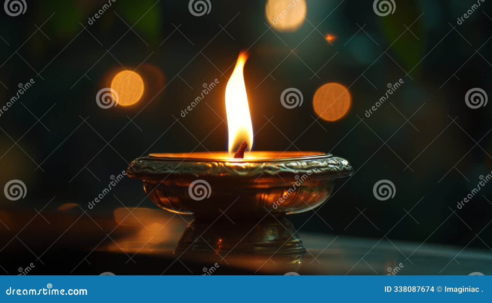A Single Flame Burning Brightly In Isolation Against A Completely Black ...