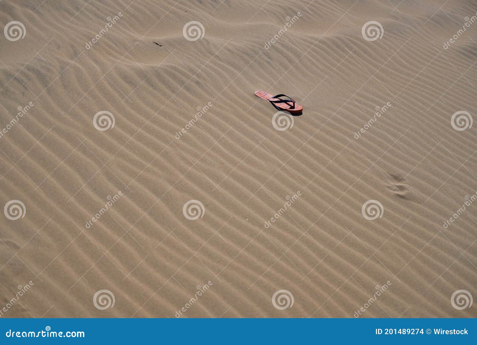 Single Flip Flop on Smooth Textured Sand Stock Photo - Image of holiday ...
