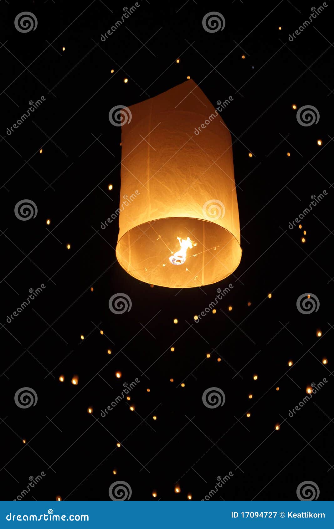 Single Floating Lantern stock image. Image of hope, close - 17094727