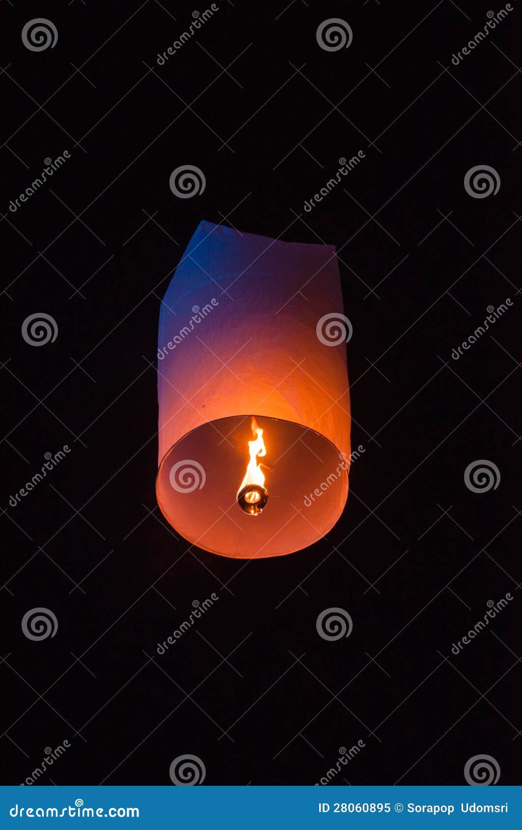 Single Floating Lantern stock image. Image of celebration - 28060895