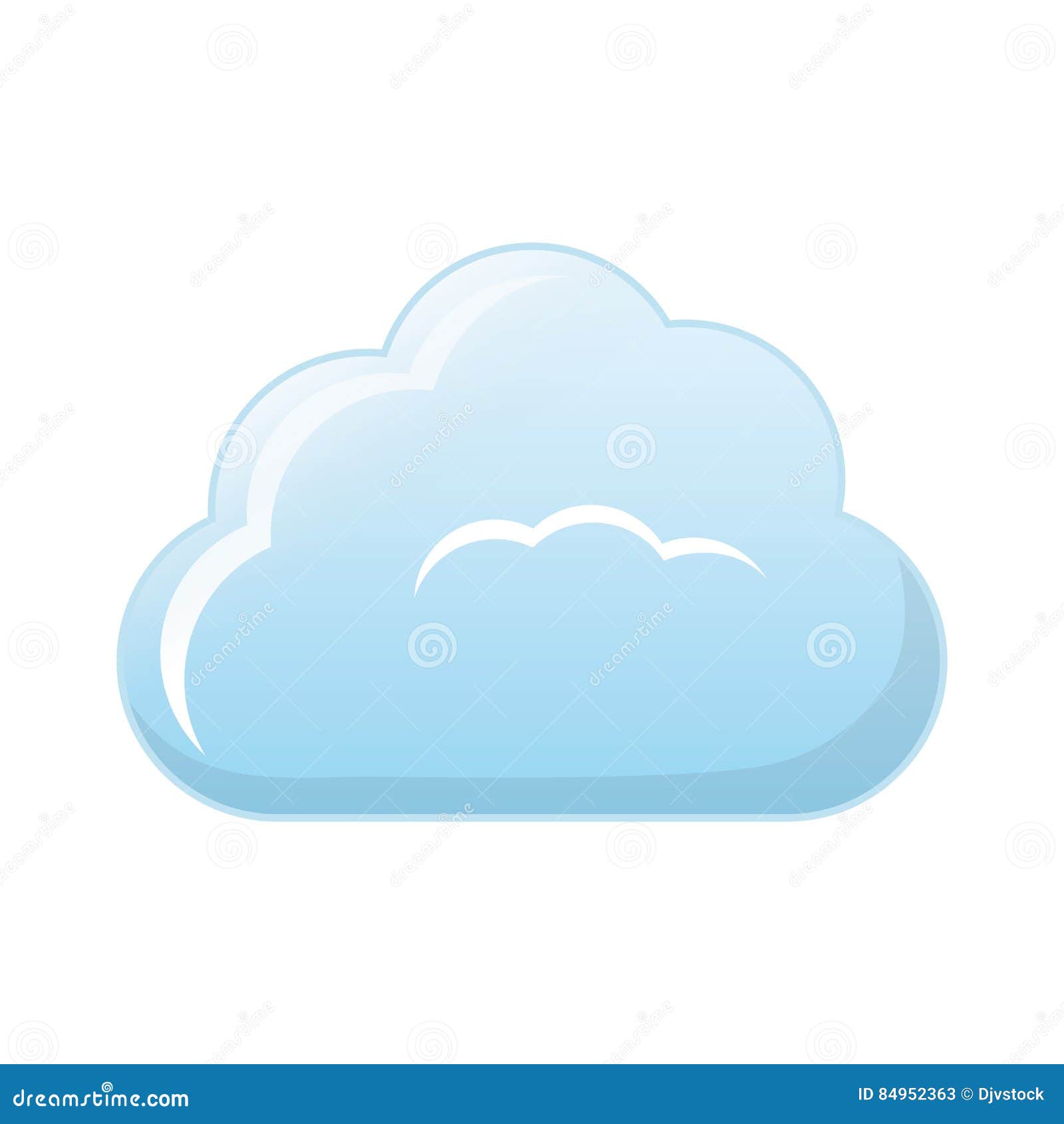 Single Fluffy Cloud Icon Image Stock Illustration - Illustration of ...
