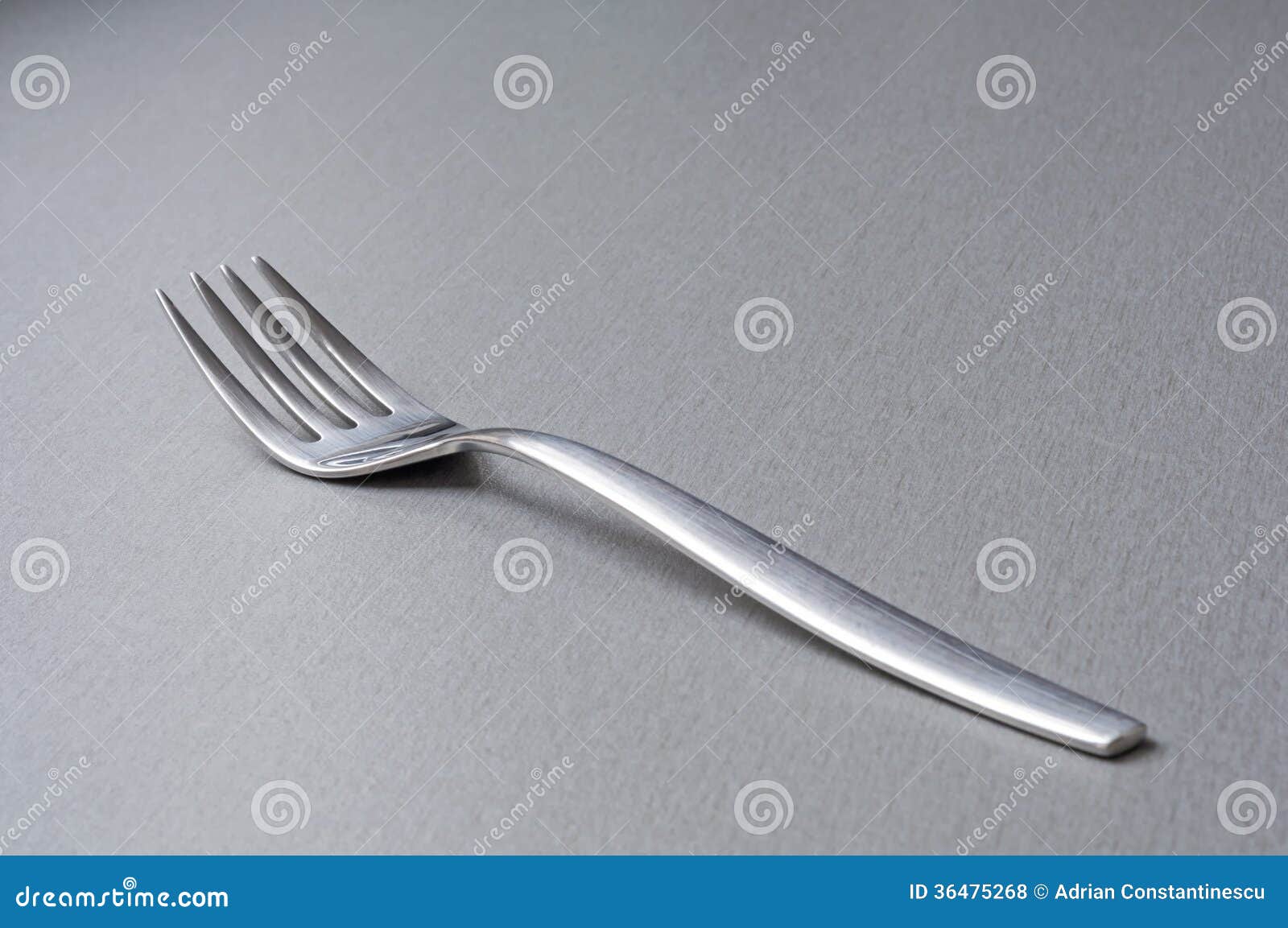 Single Fork on Grey Background Stock Photo - Image of dinner, kitchen ...