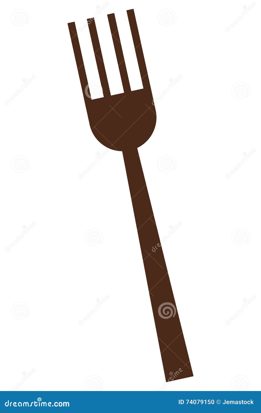 Single fork icon stock illustration. Illustration of cooking - 74079150