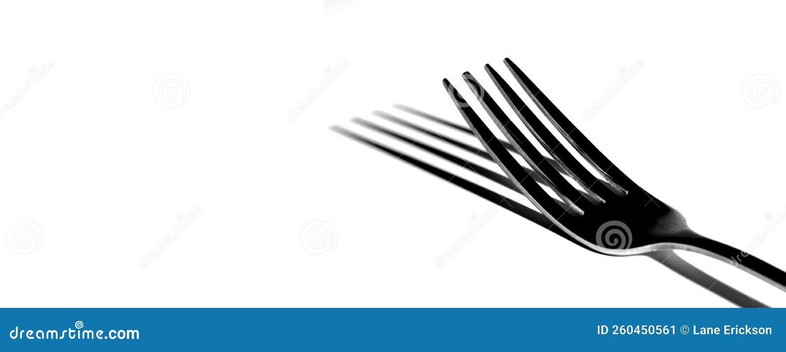 Single Fork with Shadow Isolated on White Background Representing ...