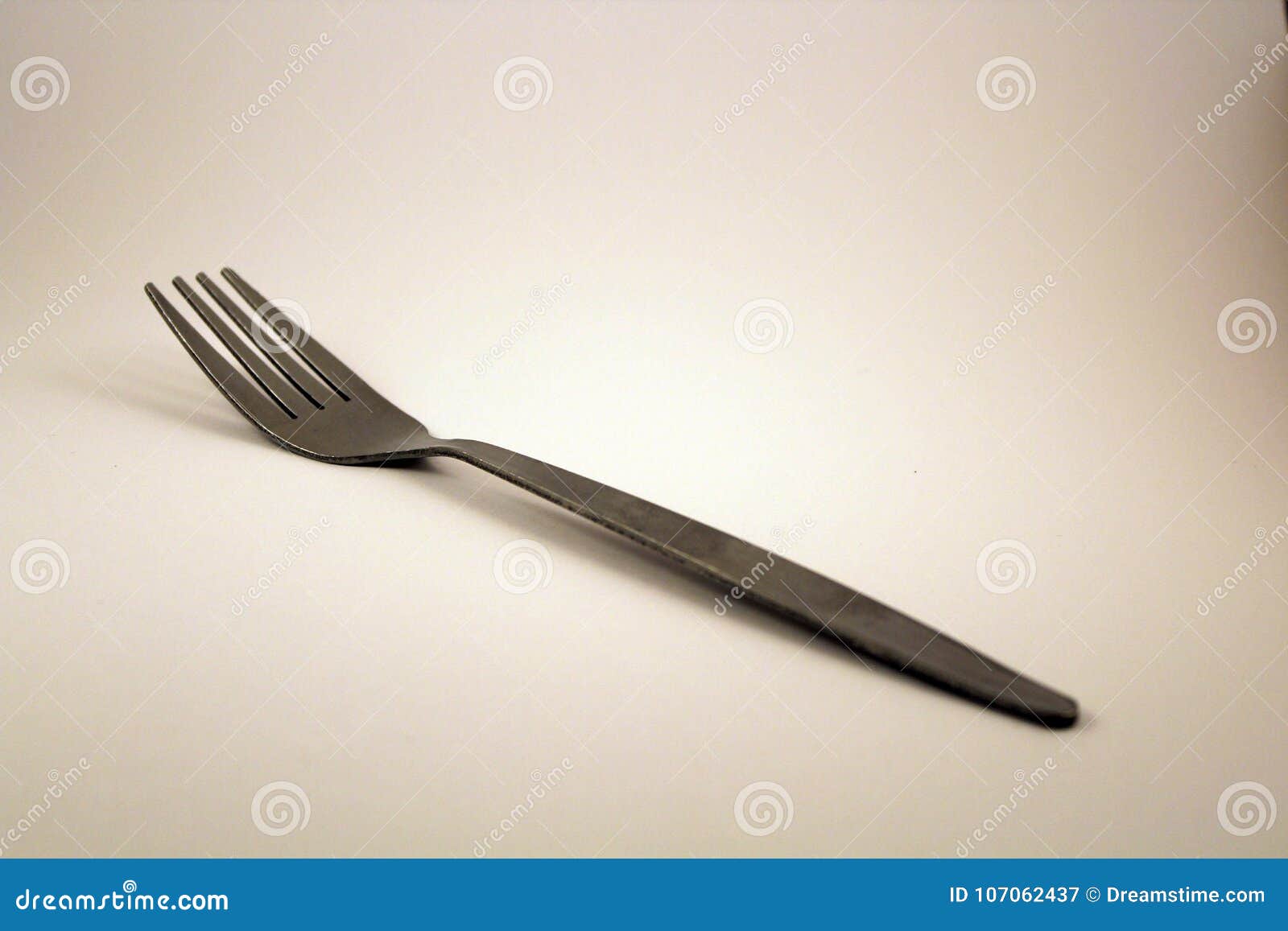 Single Fork on White Background Stock Image - Image of background ...
