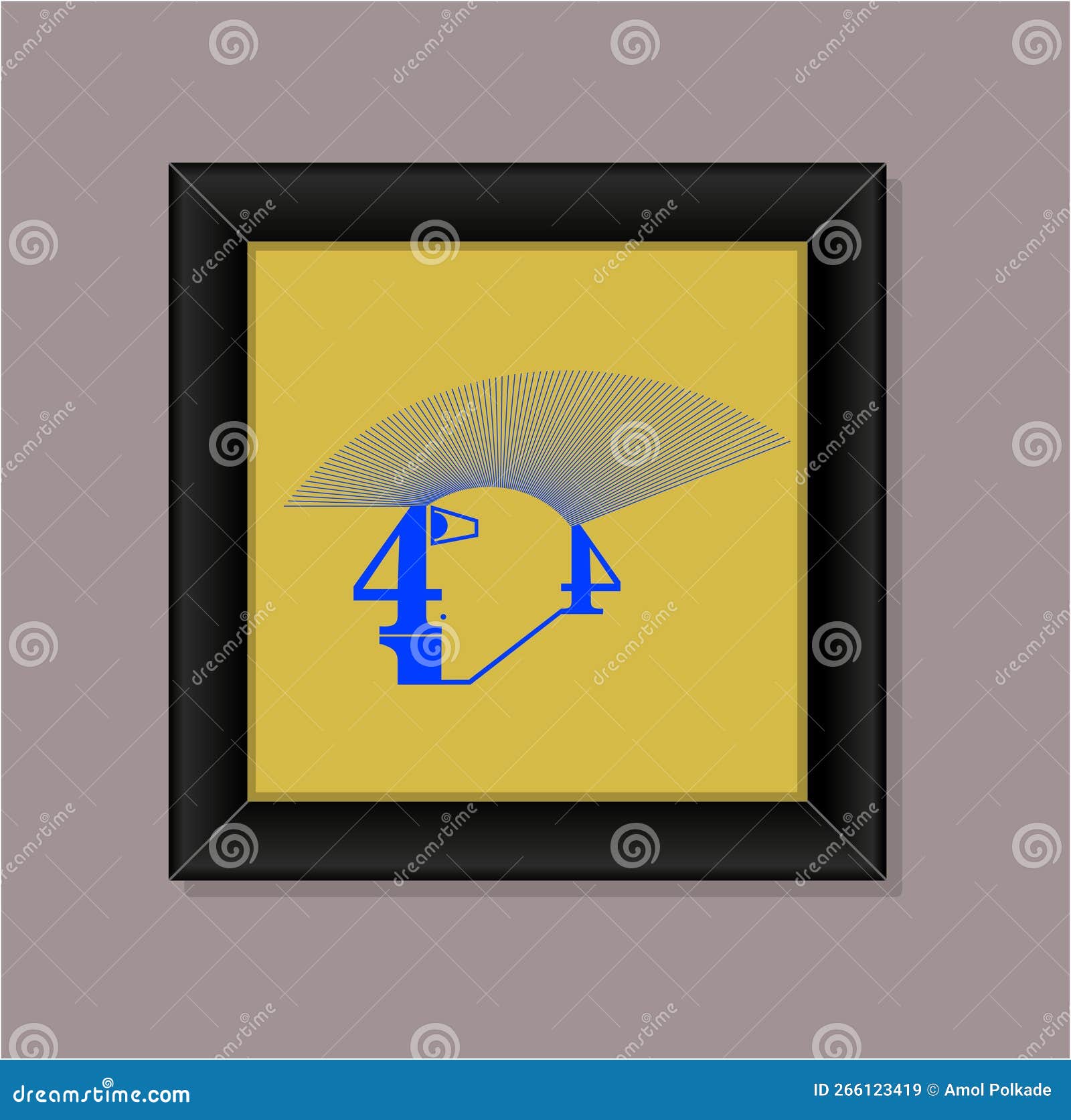 A Single Frame with a Old Man Face Illustration. Face Made by Digits 4 ...