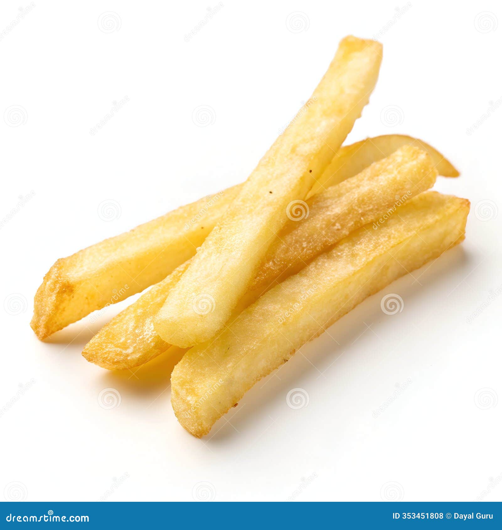 Single French Fry Isolated on White Stock Illustration - Illustration ...