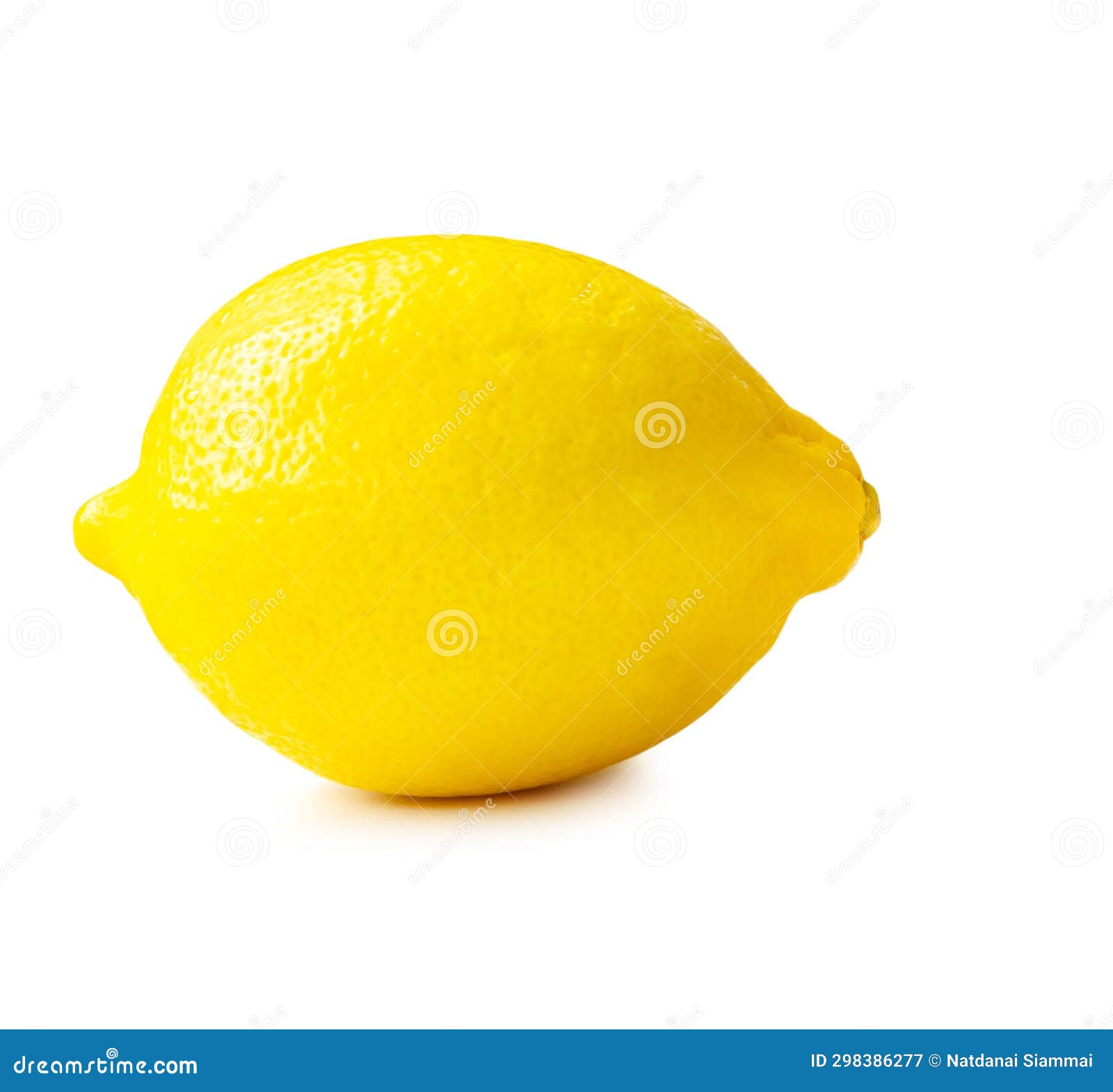 Single Fresh Beautiful Yellow Lemon Isolated on White Background with ...