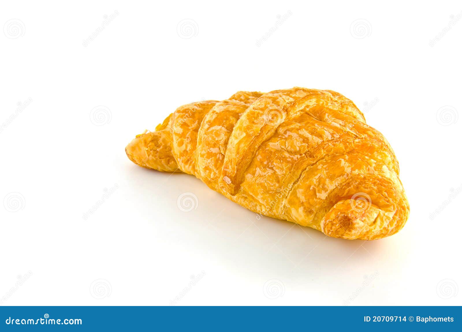 Single Fresh Croissant, Casting Soft Shadow. Stock Photo - Image of buttery, croissant: 20709714