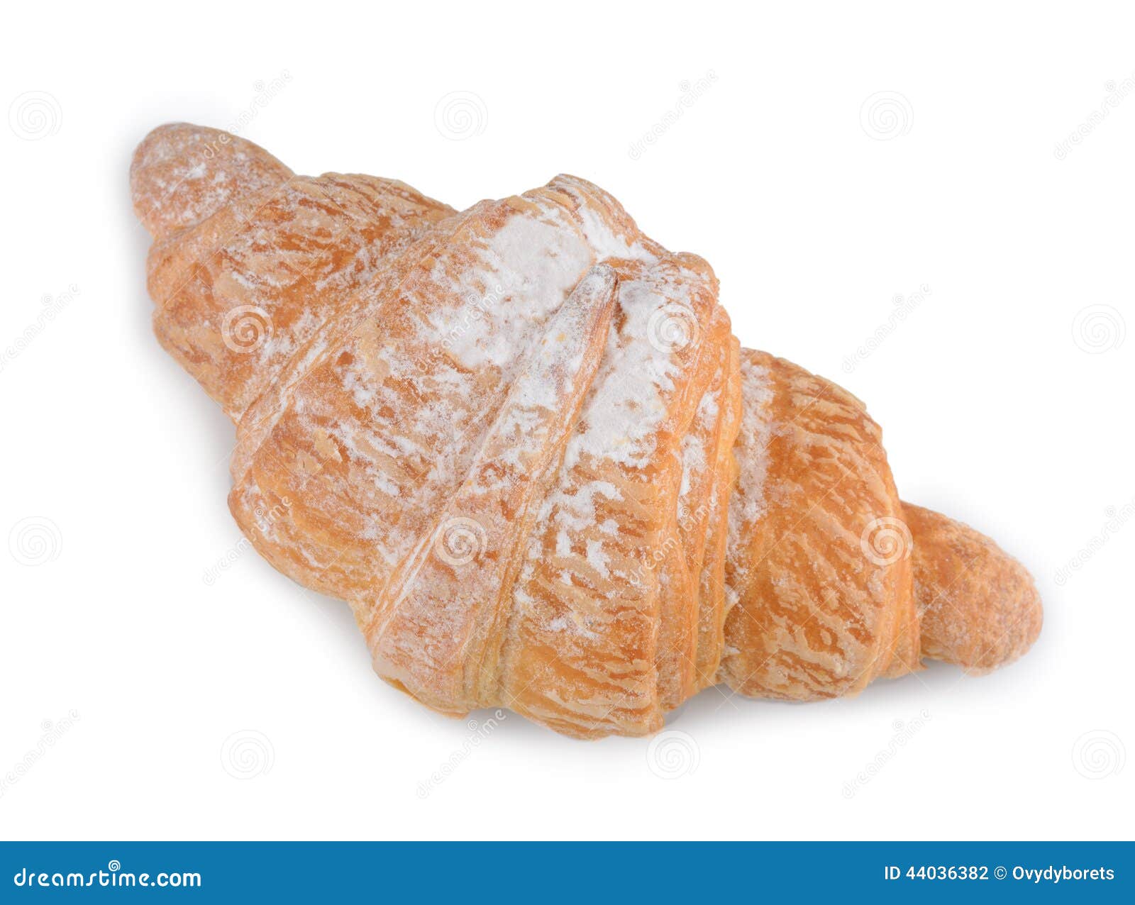 Single Fresh Croissant Isolated on White Stock Photo - Image of bakery ...