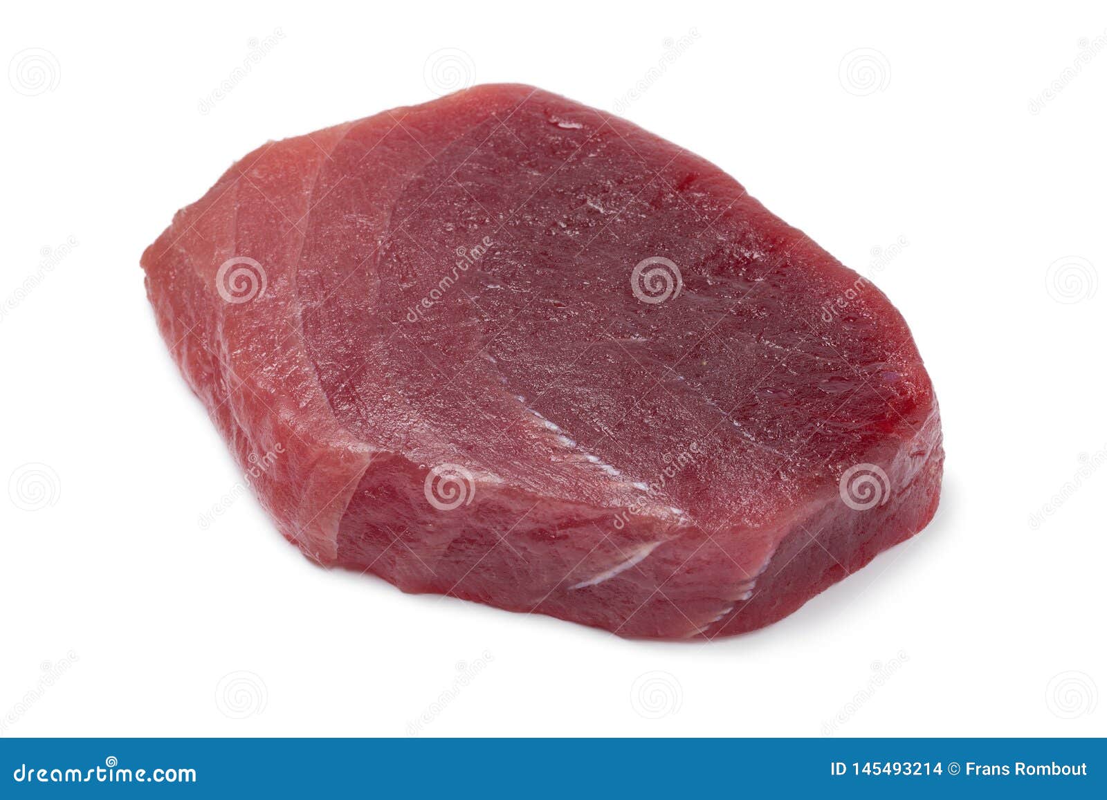 Single Fresh Raw Yellowfin Tuna Steak Stock Photo - Image of food ...